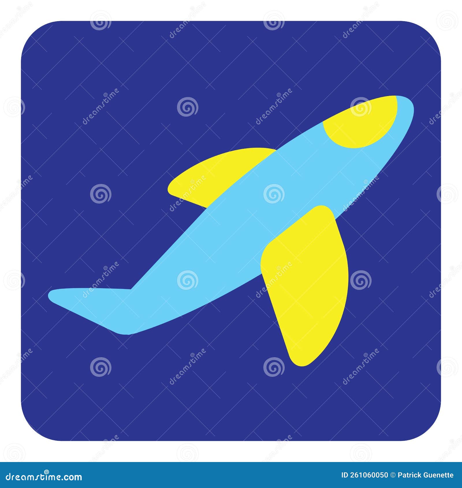 Blue airplane, icon stock vector. Illustration of business - 261060050