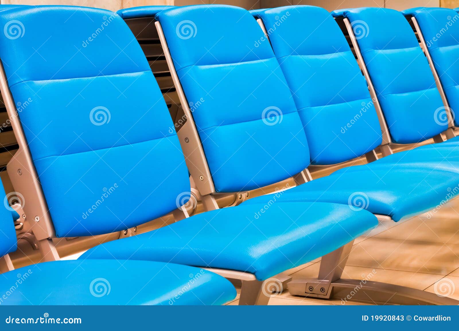 Blue Airport Seats stock image. Image of detail, architecture - 19920843