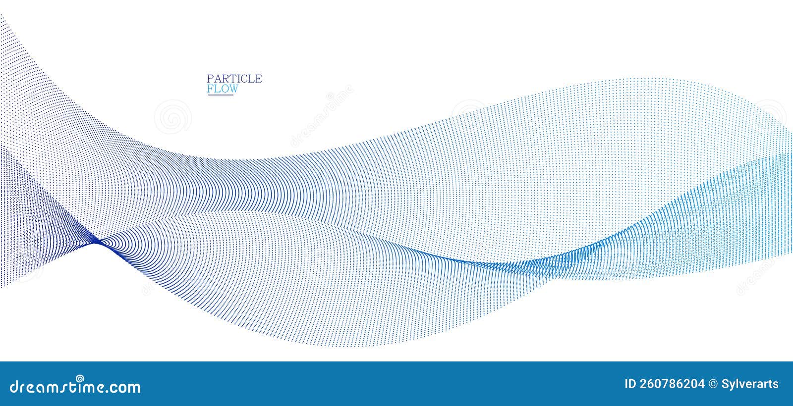 Blue Airy Particles Flow Vector Design, Abstract Background with Wave ...