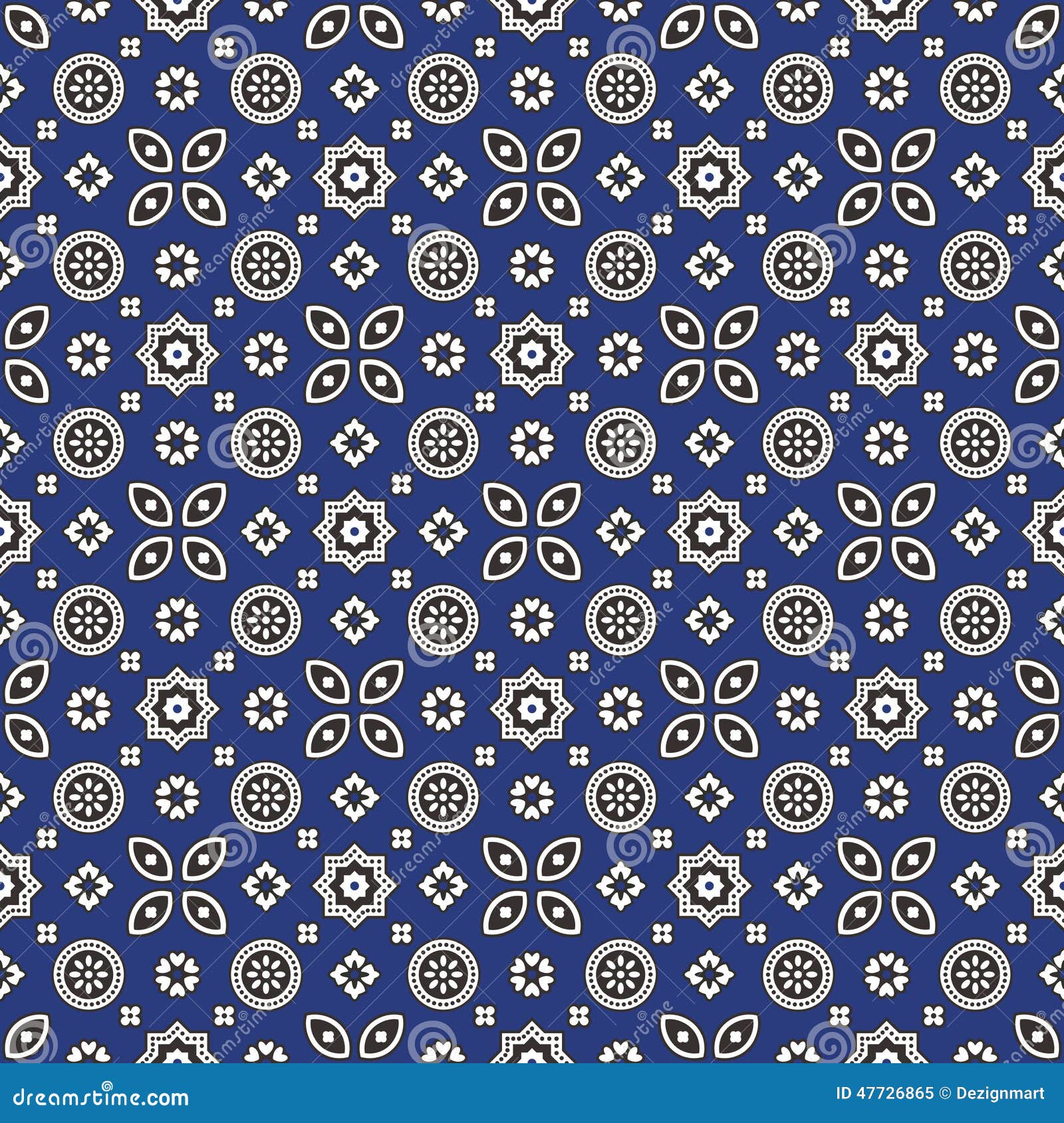 Blue Ajrak Pattern stock vector. Illustration of hala - 47726865