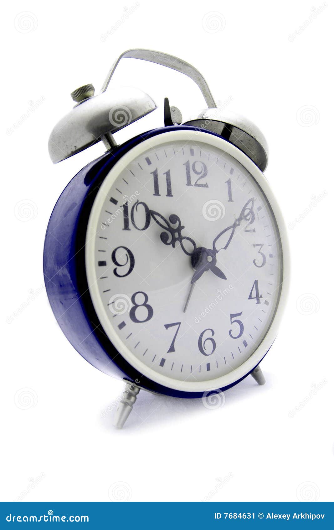 Blue alarm clock stock image. Image of alarmclock, clock - 7684631