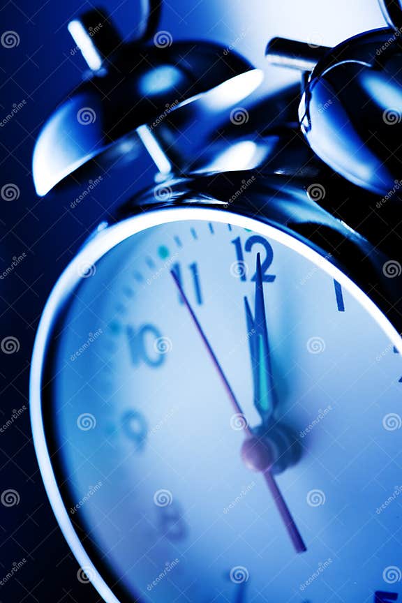 Blue alarm clock stock image. Image of light, blue, alarm - 9944929