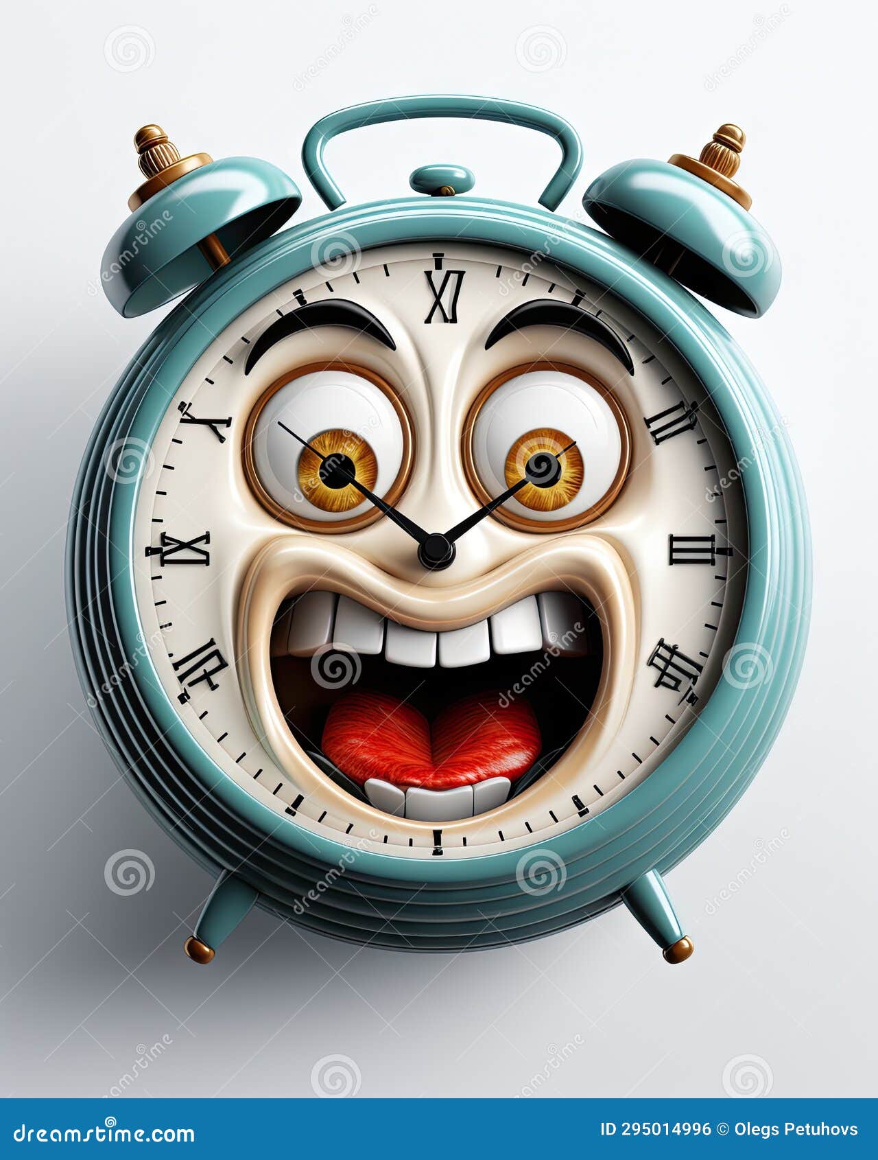 A Blue Alarm Clock with a Cartoon Face on it S Face. Generative Ai ...