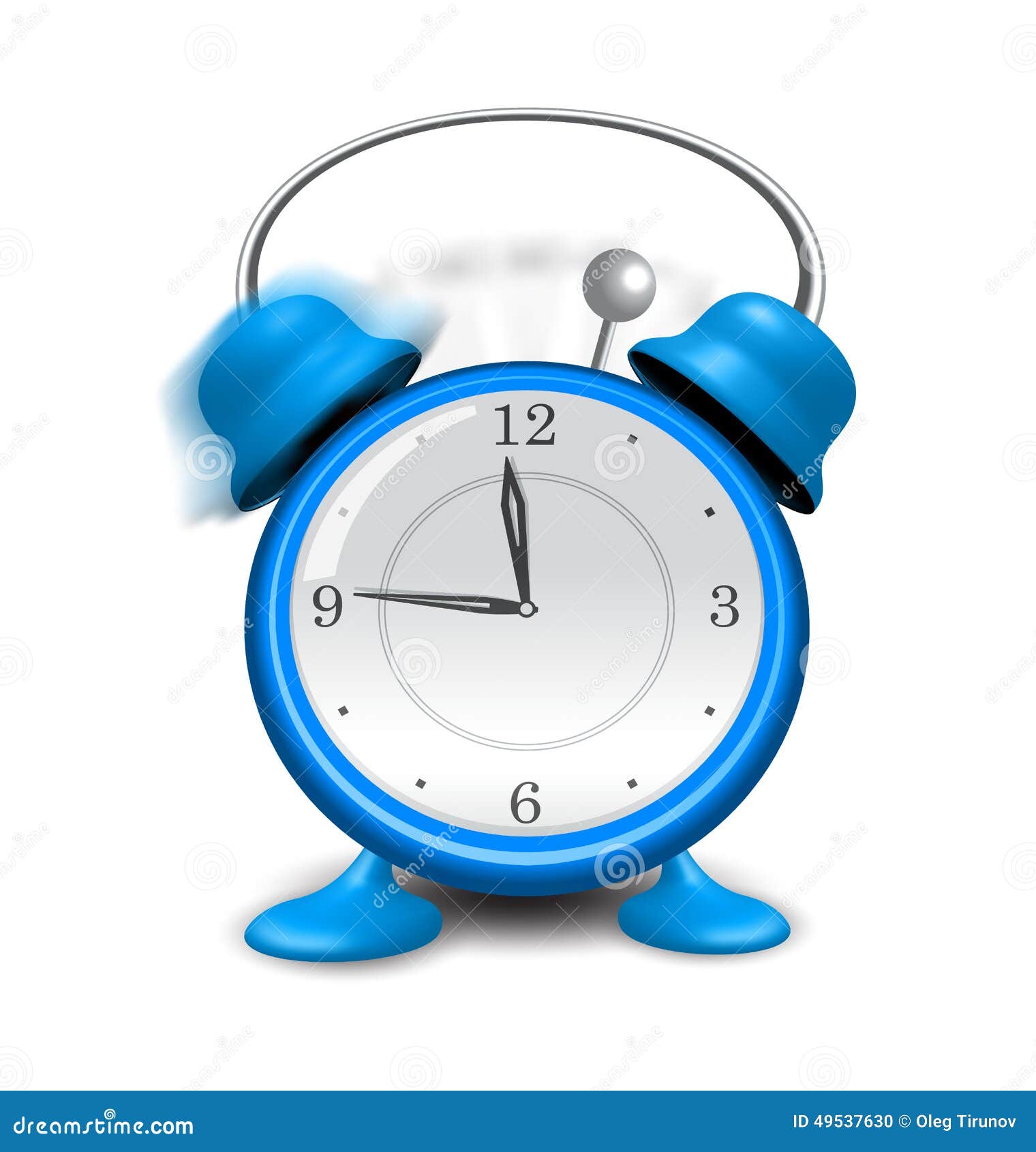 Red And Blue Alarm Clock Character Smiling And Running Vector ...