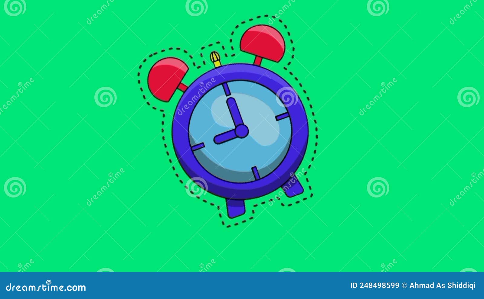 Blue Alarm Clock, Alarm Clock Flat Animated Icon Stock Video - Video of ...