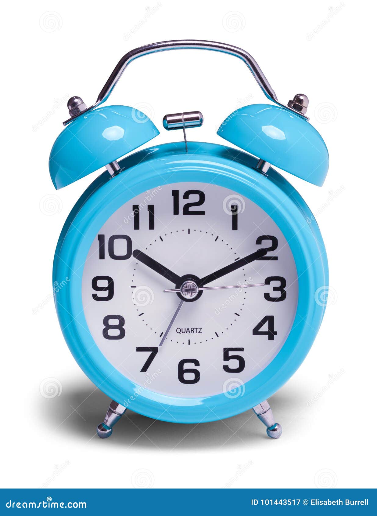 Blue Alarm Clock Front stock image. Image of appointment - 101443517