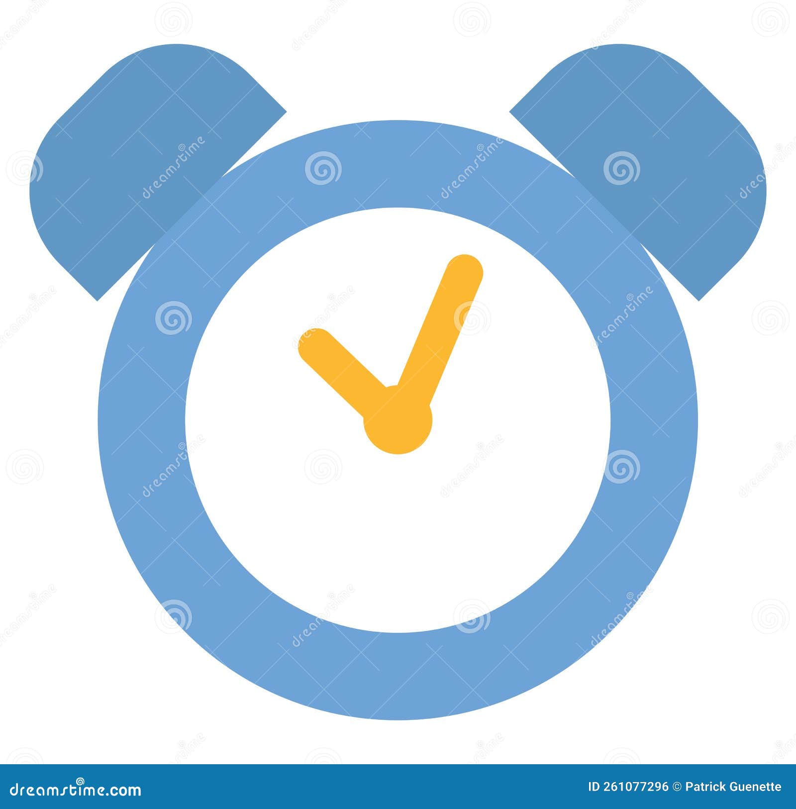 Blue alarm clock, icon stock vector. Illustration of deadline - 261077296
