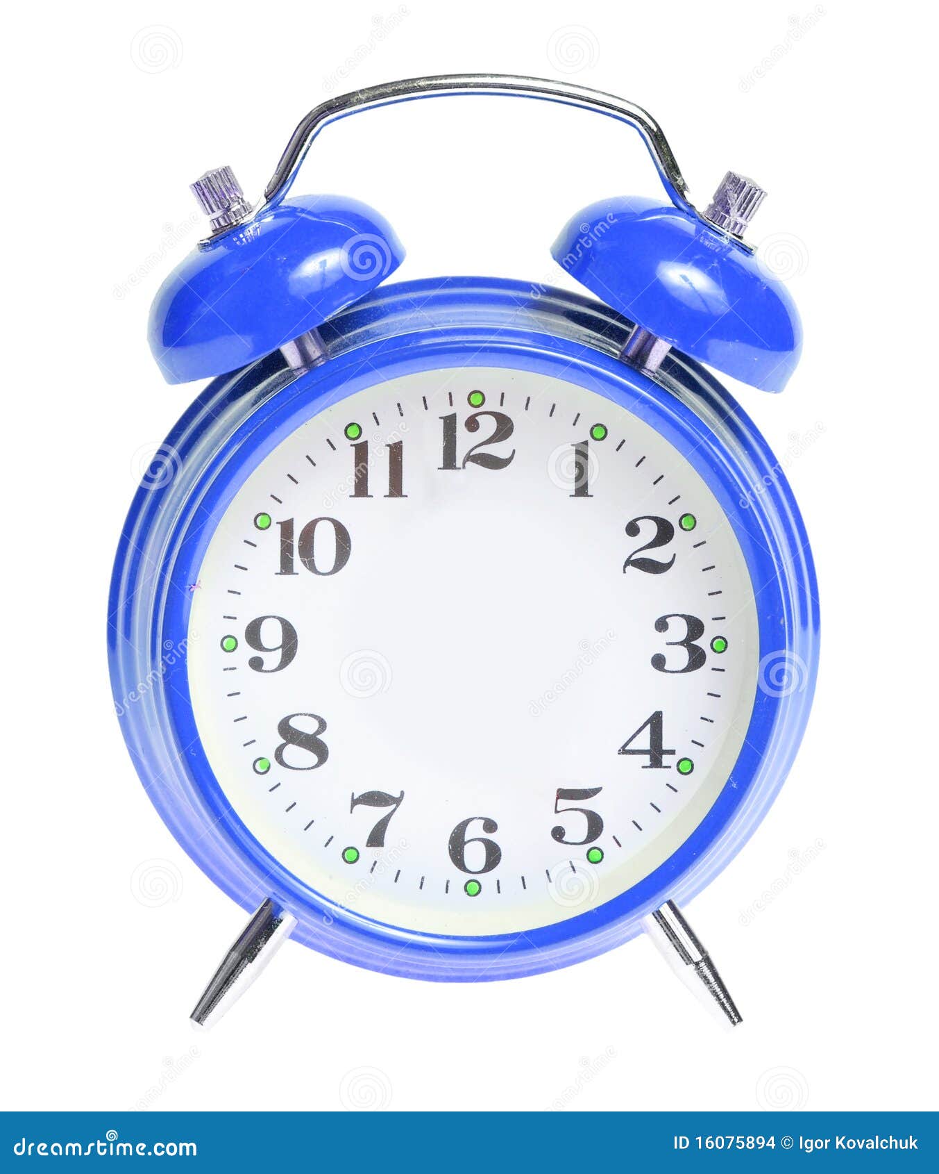 Blue alarm clock isolated stock photo. Image of appointment - 16075894