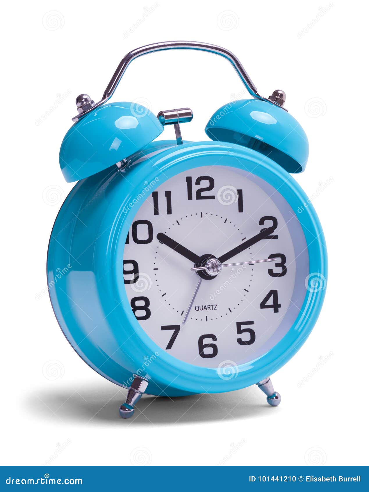 Blue Alarm Clock stock photo. Image of interior, desk - 101441210