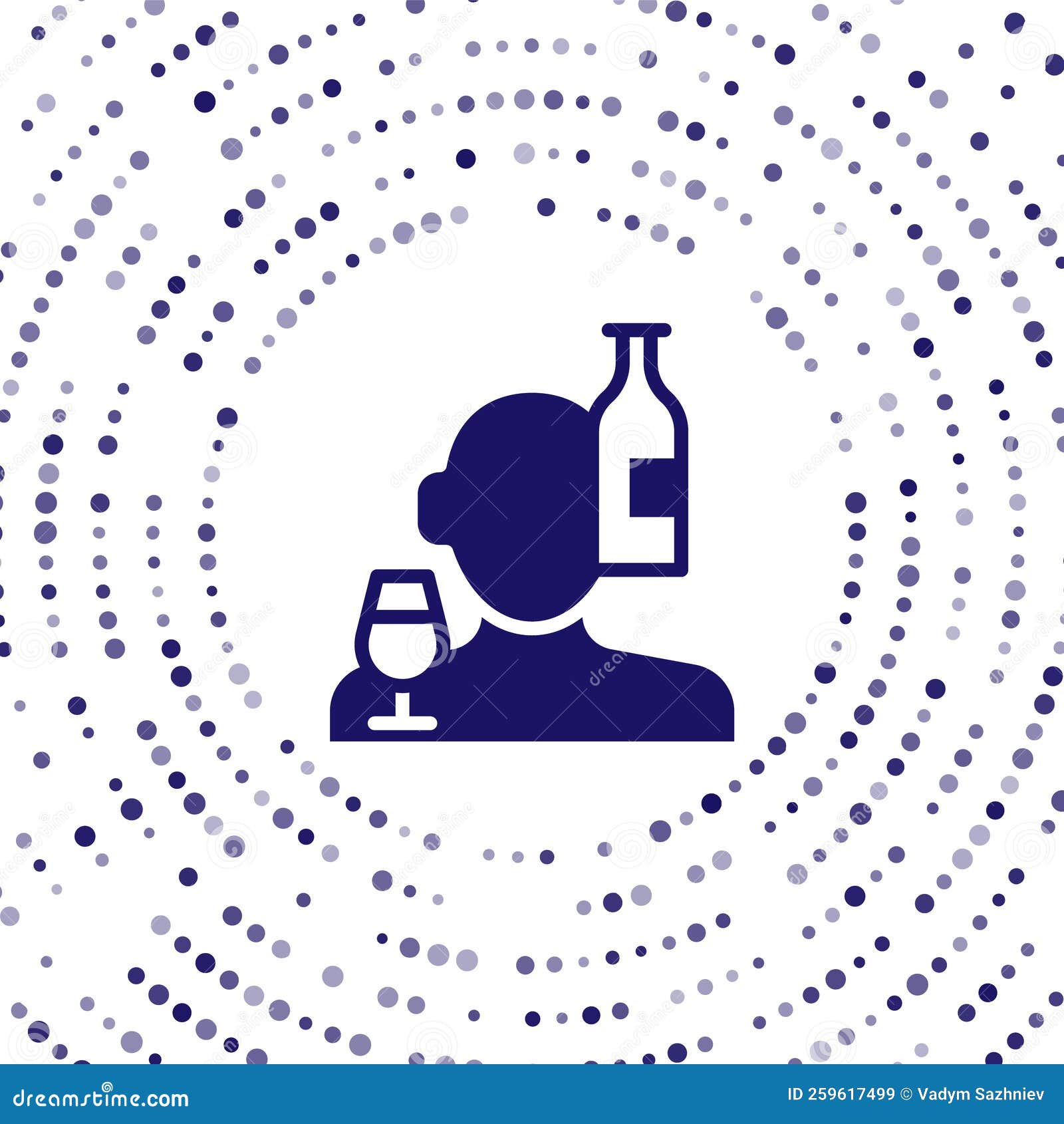 Blue Alcoholism, or Alcohol Use Disorder Icon Isolated on White ...