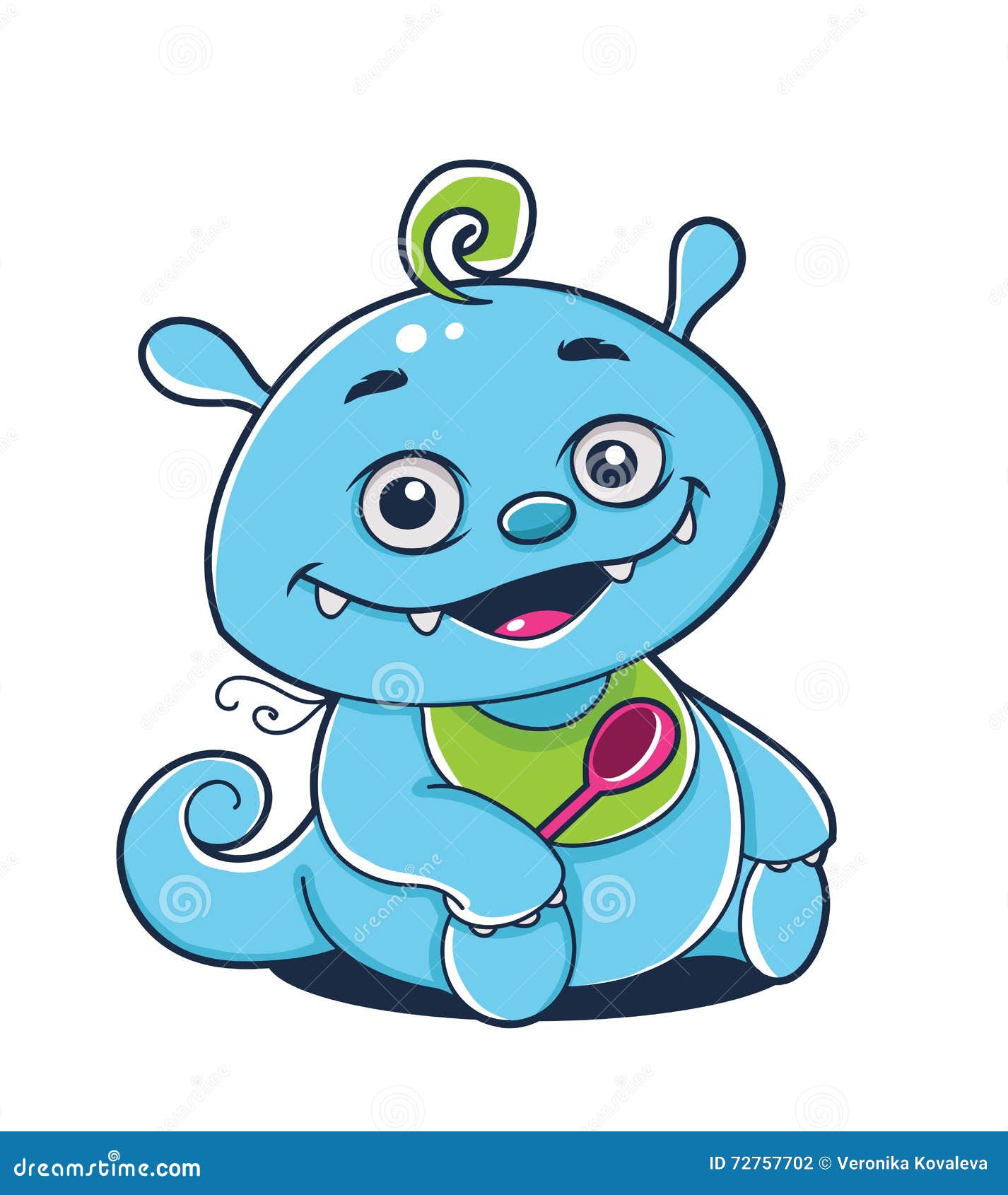 Blue alien character stock vector. Illustration of vector - 72757702
