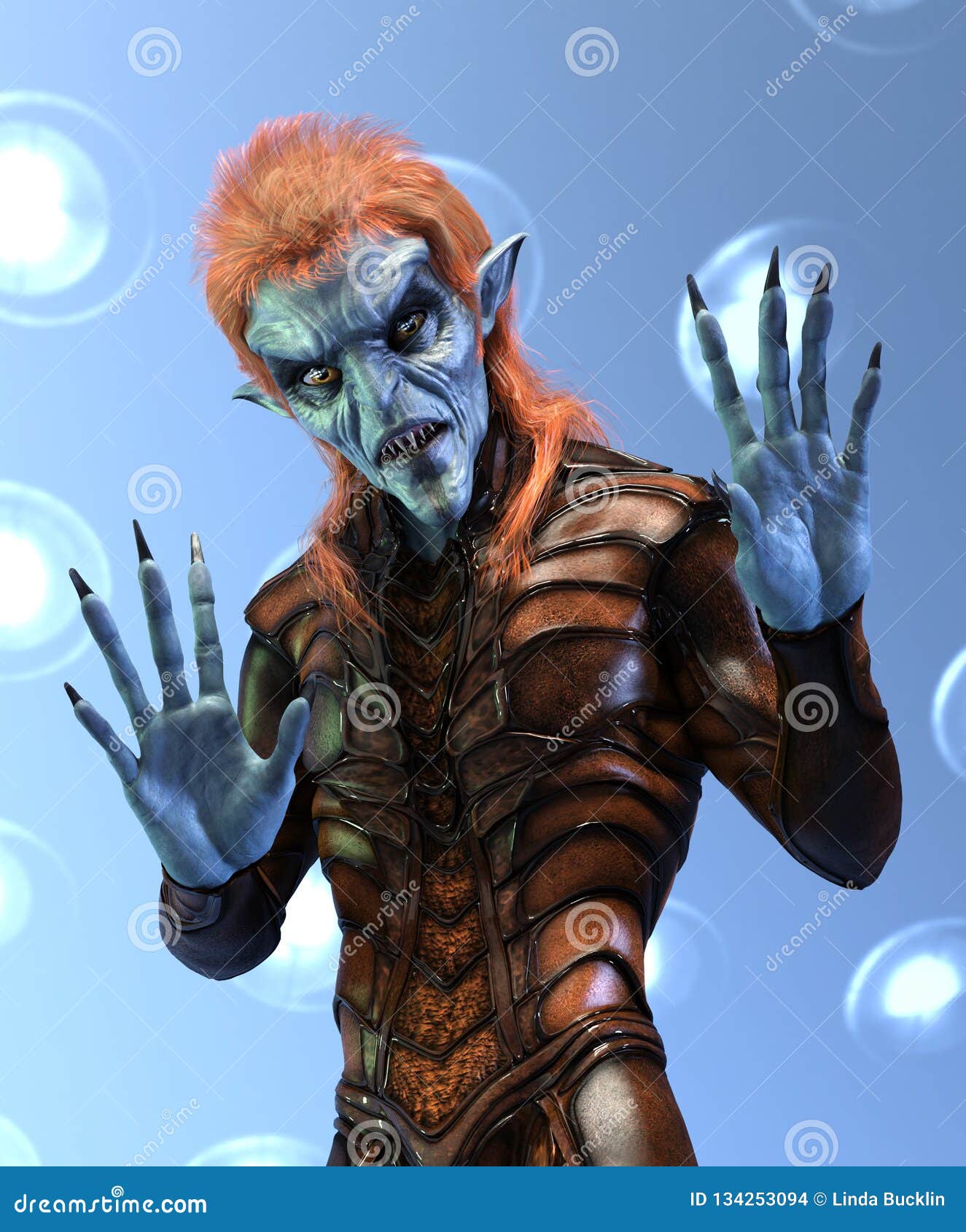 Blue Alien Demon stock illustration. Illustration of scifi - 134253094