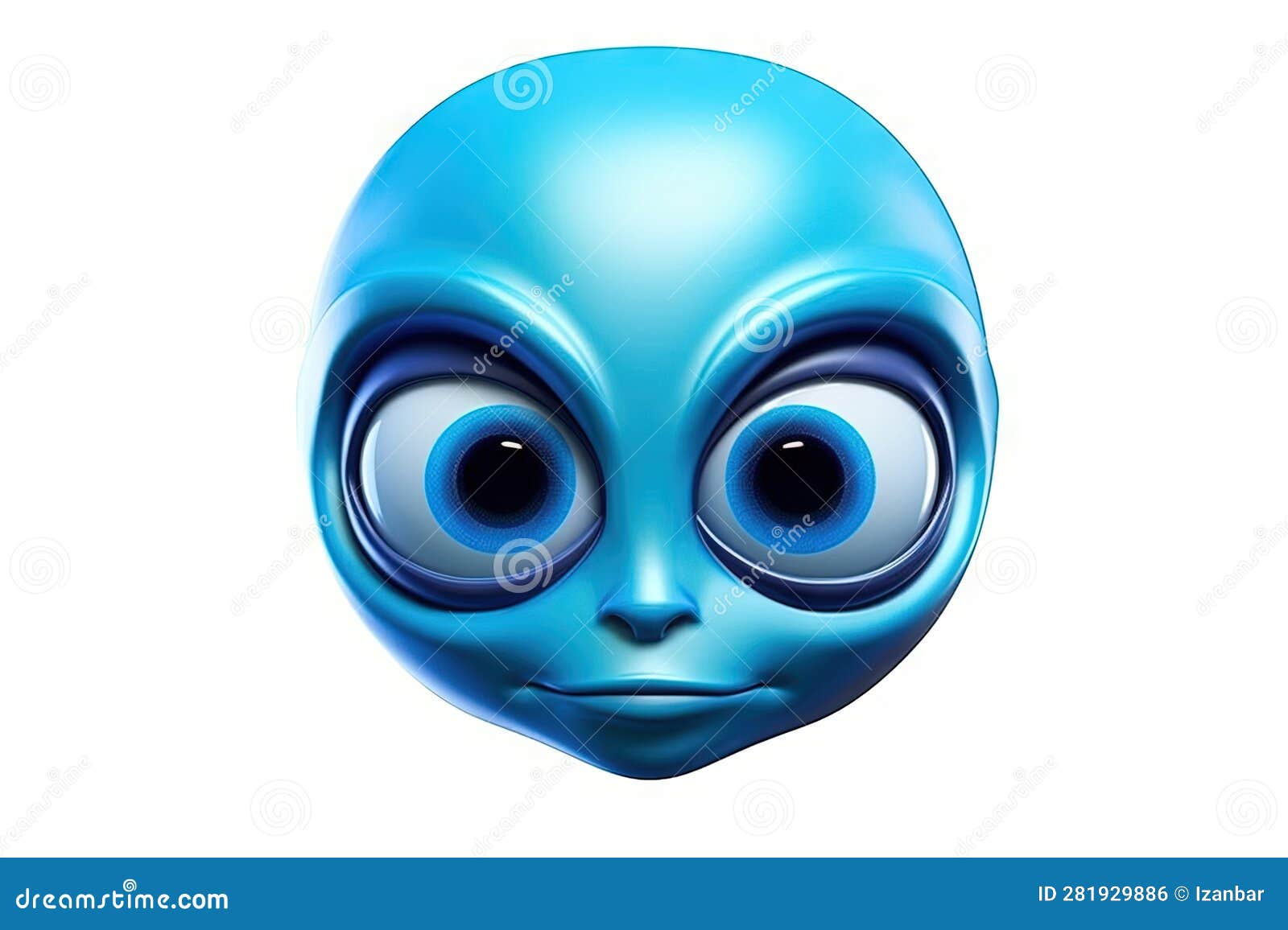 Blue Alien Face Emoji Icon Isolated, Illustration Generative Ai Stock ...