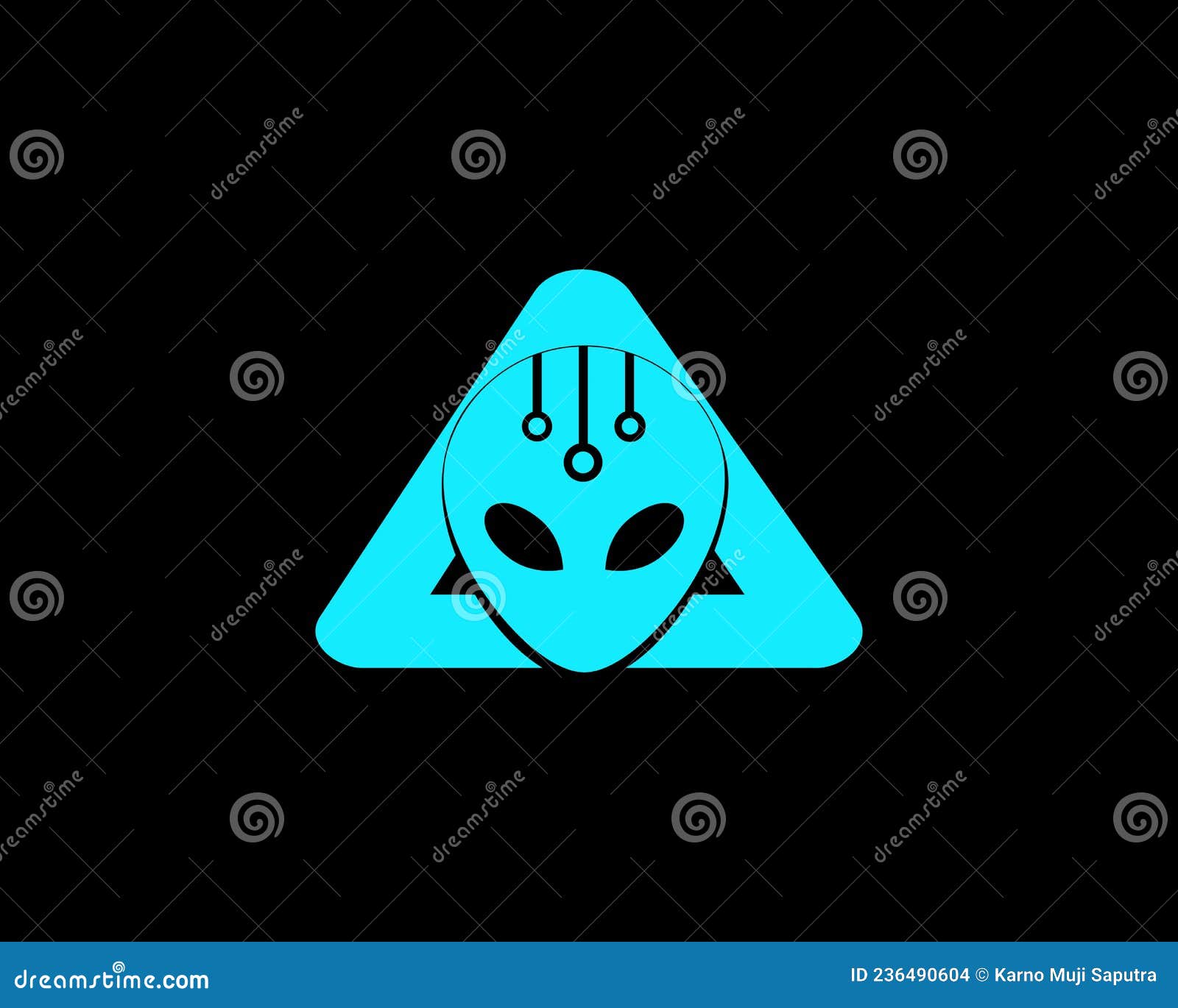 Blue Alien technology logo stock illustration. Illustration of line ...