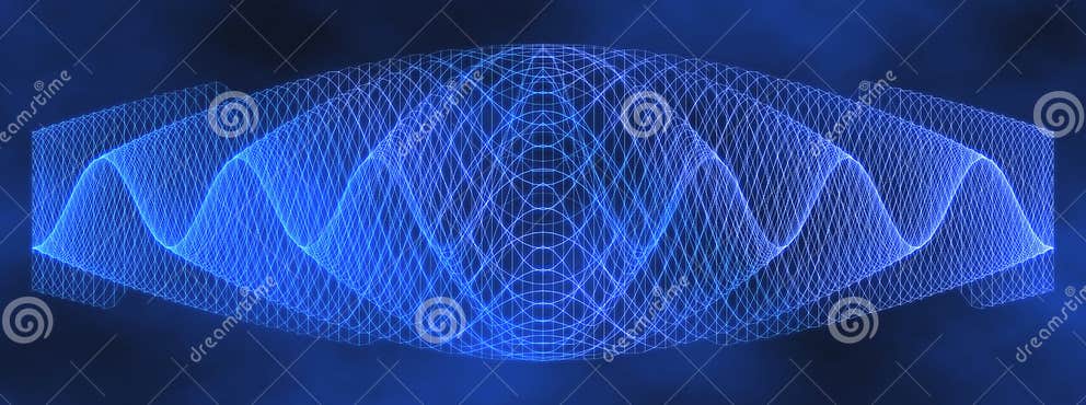 Blue Alien Wave Mesh Pattern Stock Illustration - Illustration of ...