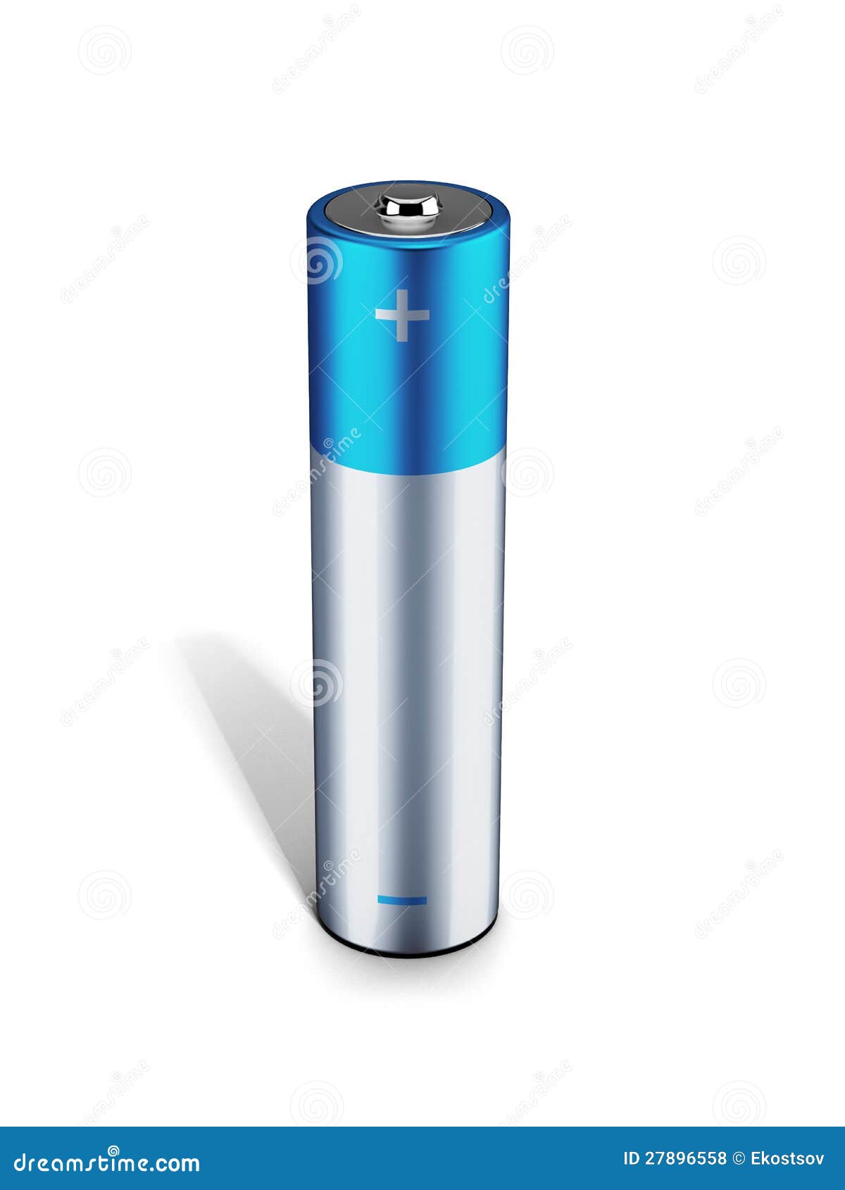 Blue alkaline battery stock illustration. Illustration of object - 27896558