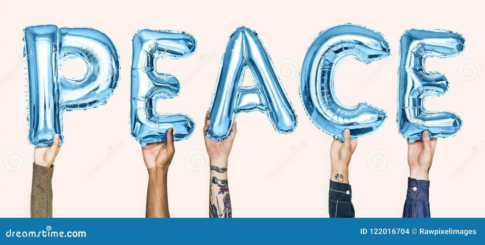 Blue Alphabet Balloons Forming the Word Peace Stock Photo - Image of ...