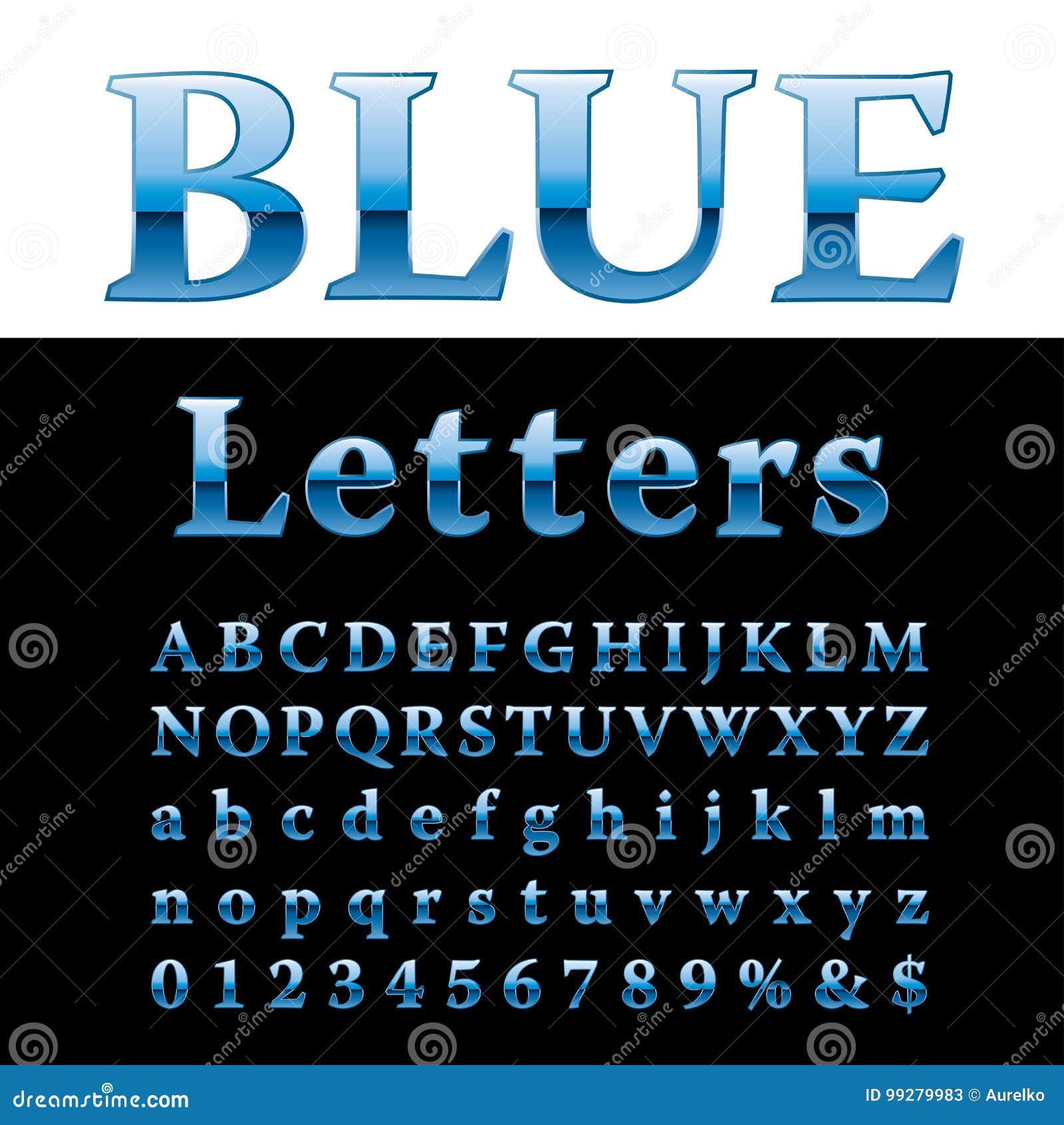 Fat blue letters stock vector. Illustration of alphabetical - 99279983