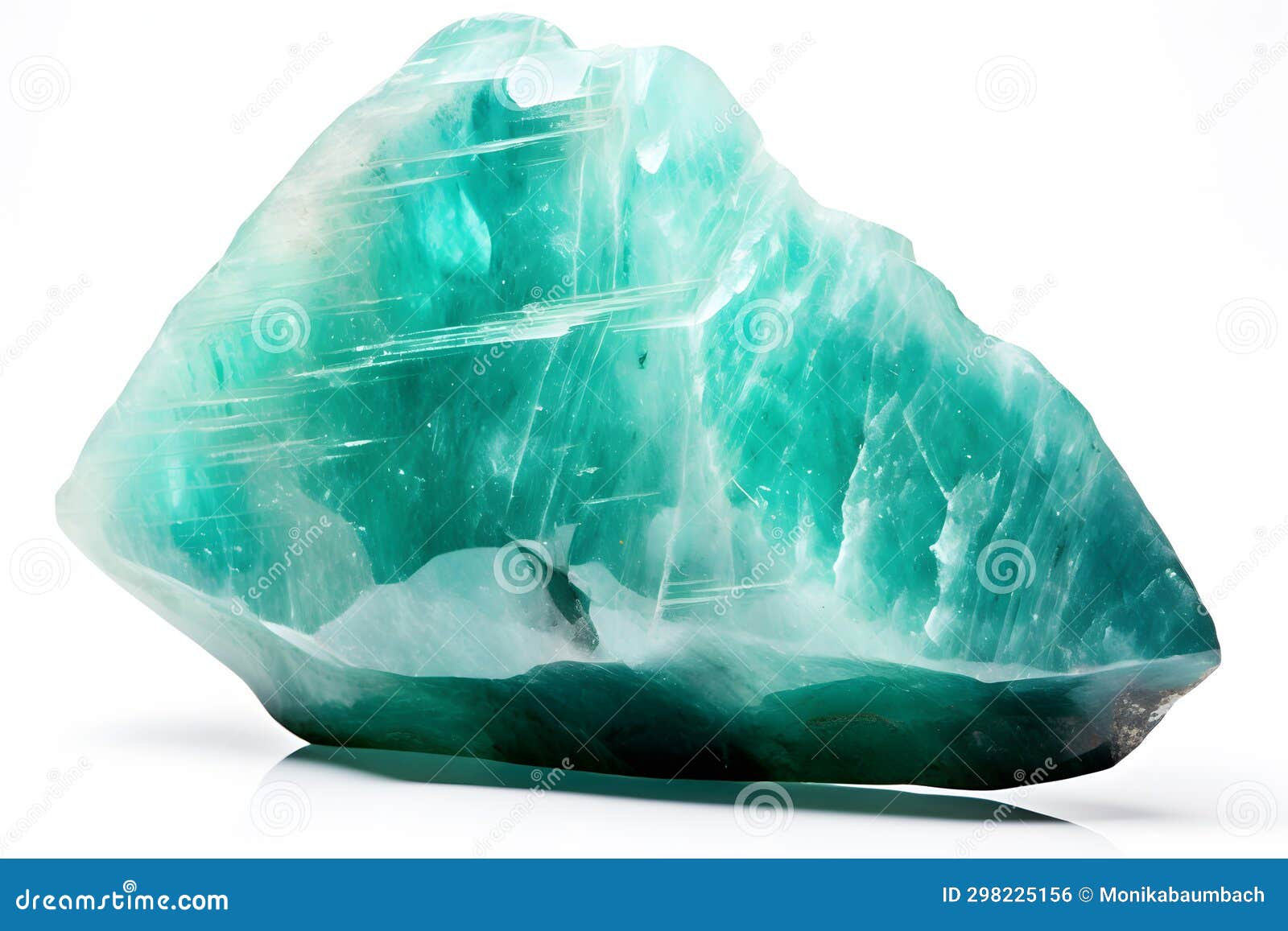 Amazonite Gemstone Textured Crystal, Rock In Cartoon Style Isolated On ...
