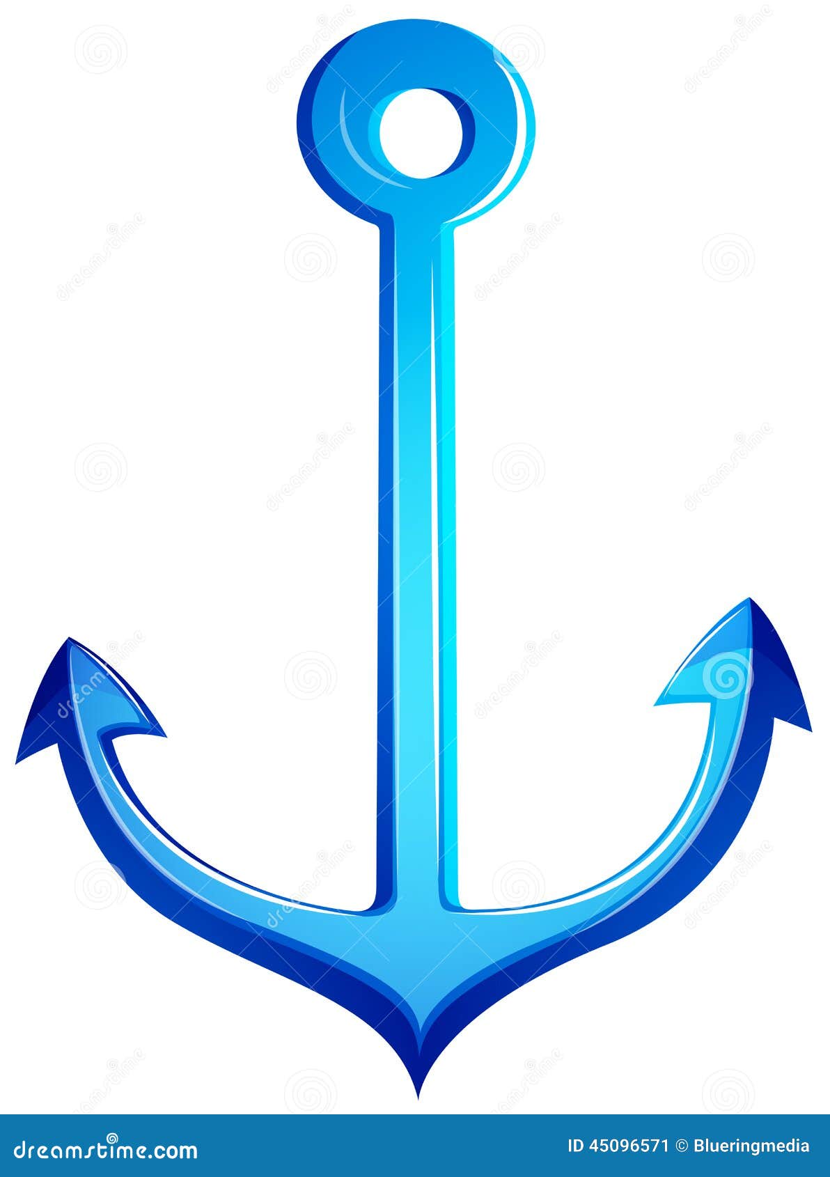 A blue anchor stock vector. Illustration of background - 45096571