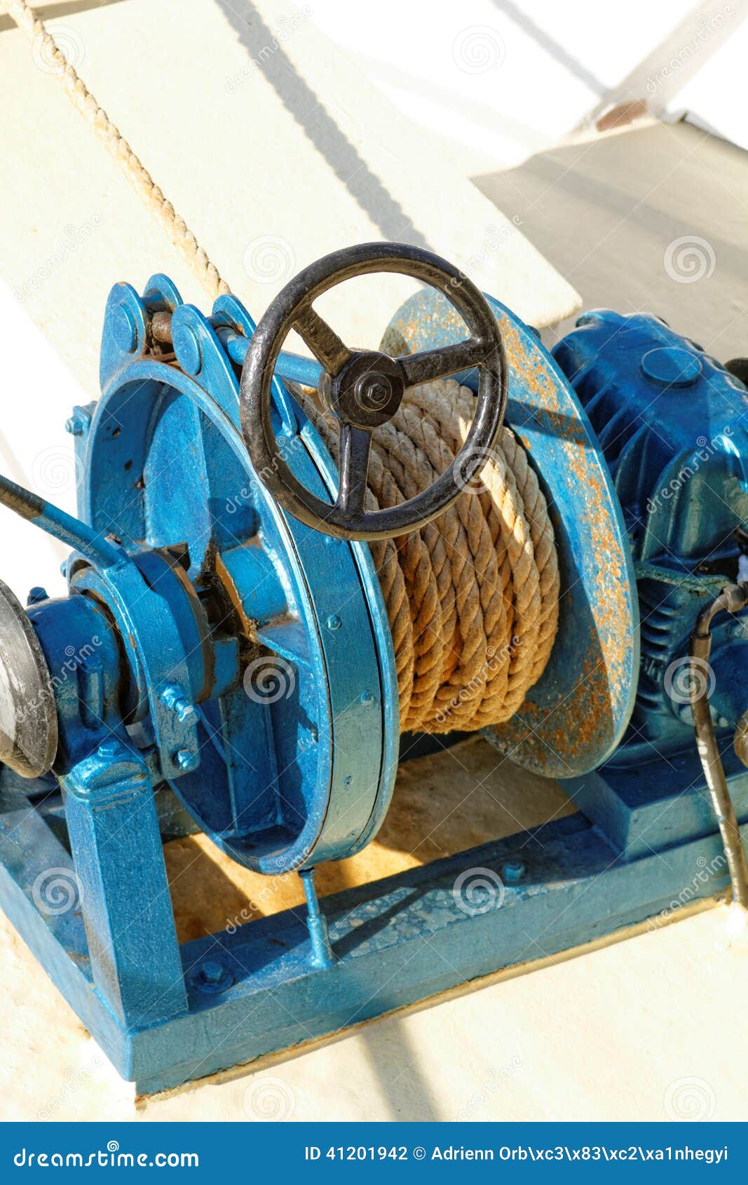 Blue anchor motor winding stock photo. Image of island - 41201942