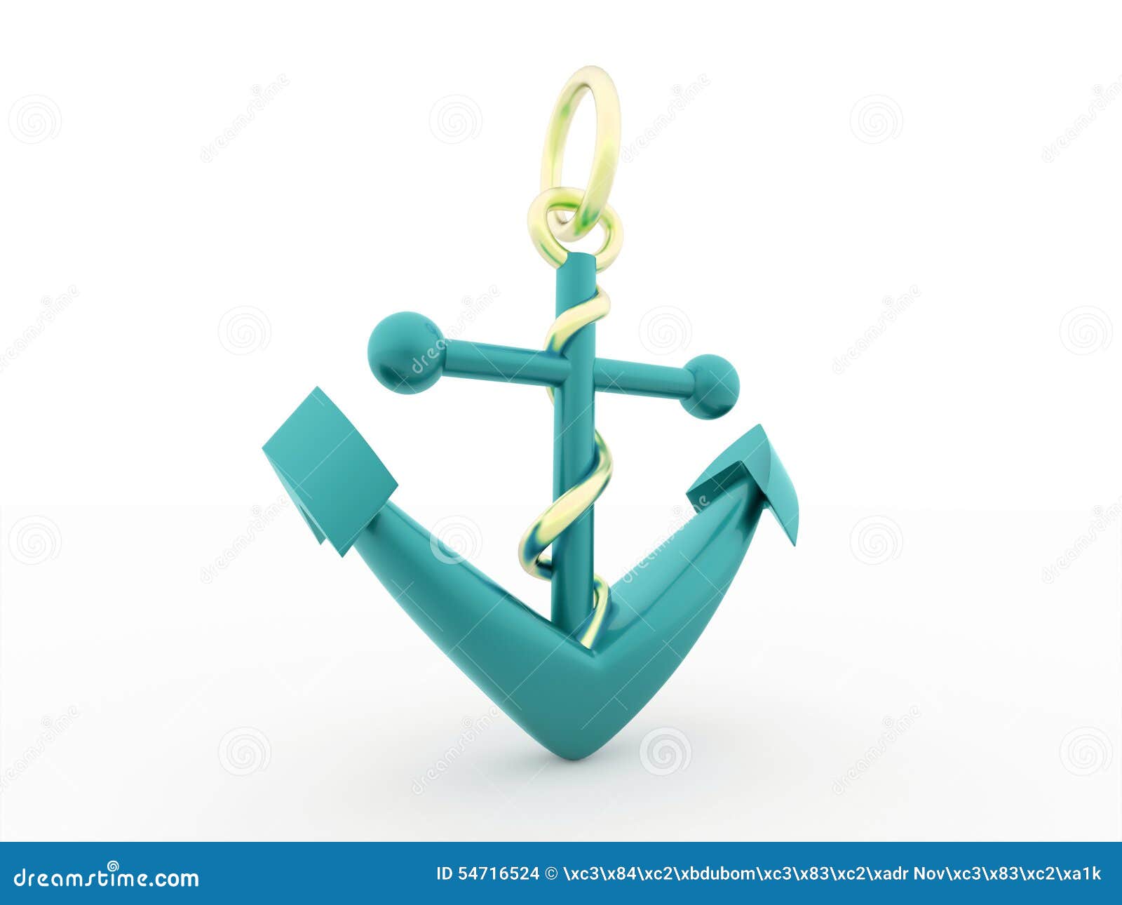 Blue Anchor Rendered Isolated Stock Illustration - Illustration of ...