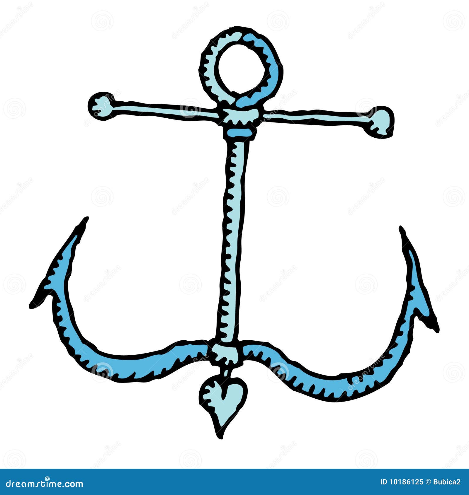 Blue Anchor Rustic Hand Drawing Stock Vector - Illustration of ocean ...