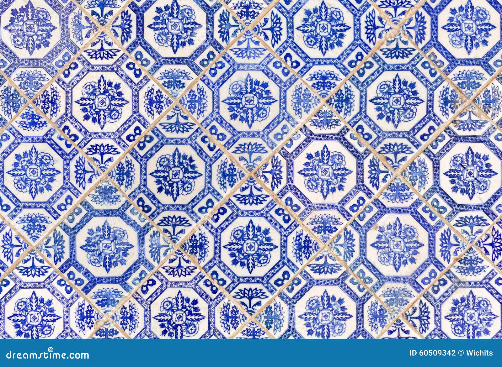 Blue Ancient Chinese Style Floor Tiles Stock Photo - Image of colorful ...