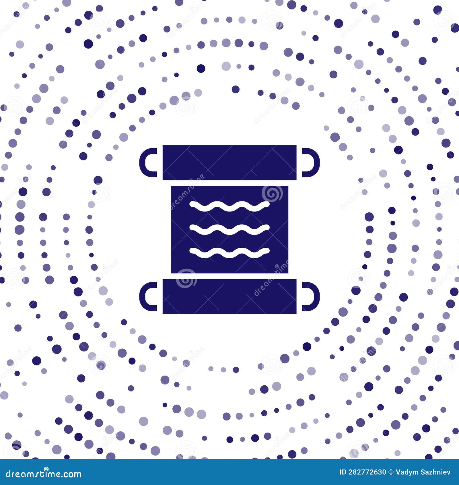 Blue Ancient Papyrus Scroll Icon Isolated on White Background ...