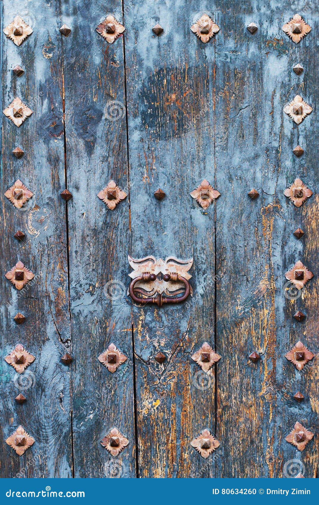 Blue ancient wood door stock photo. Image of texture - 80634260