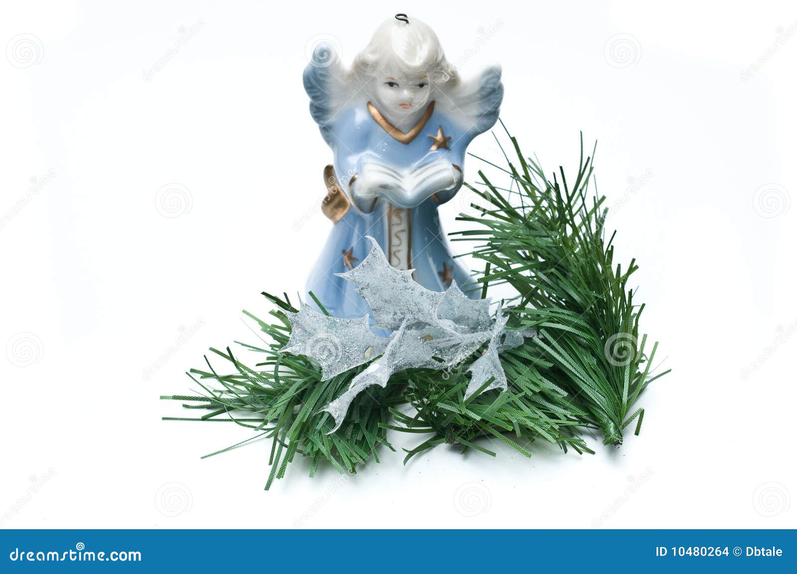 Blue Angel with Pine Branches Stock Photo - Image of book, pine: 10480264