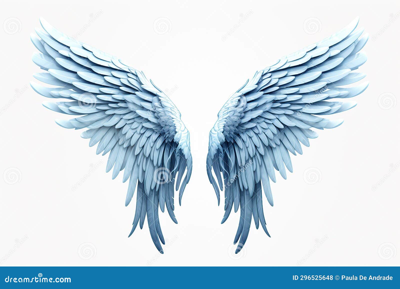 Blue Angel Wings on a White Background Stock Illustration ...
