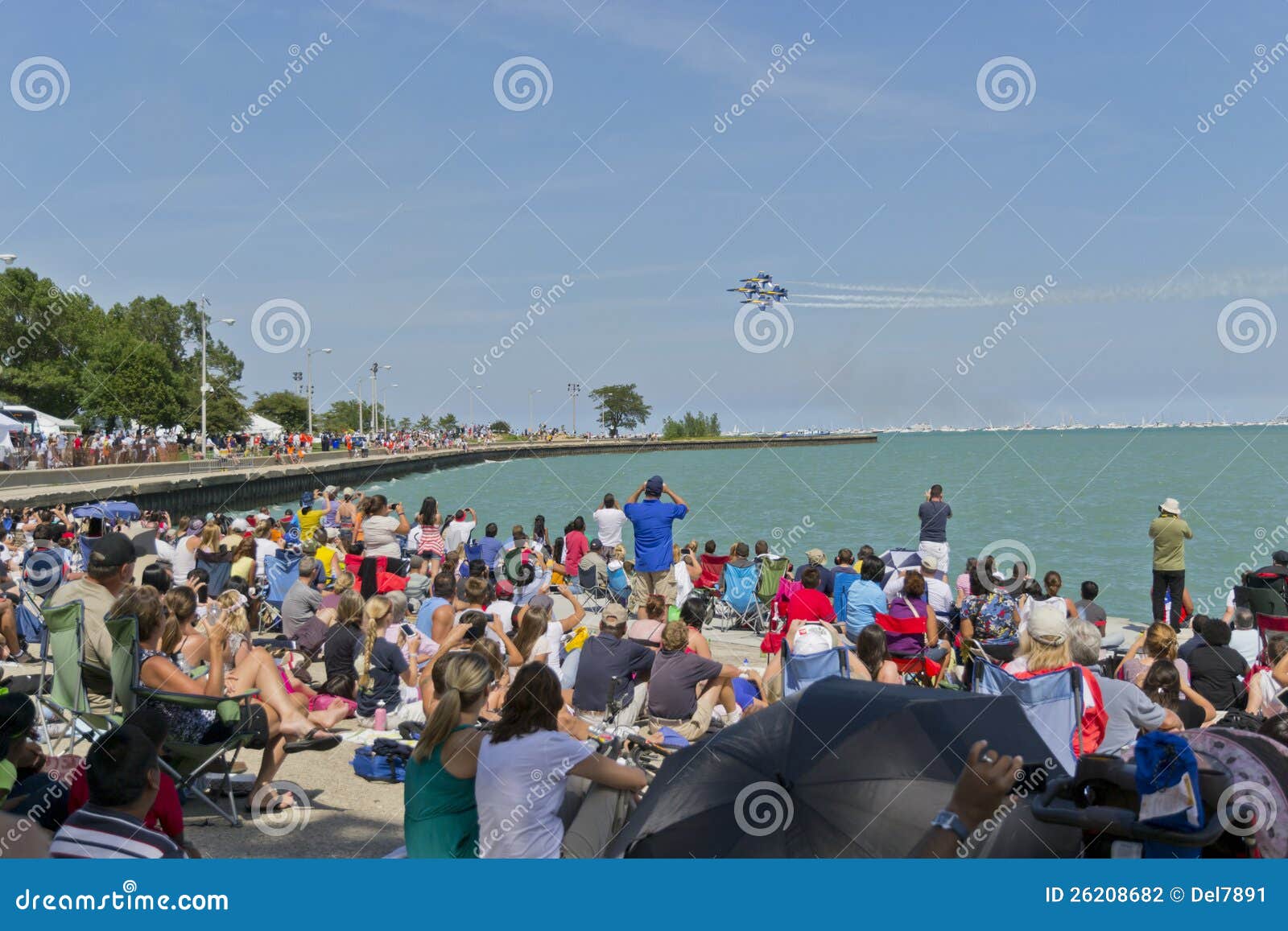 Blue Angels Over Lake Michigan Editorial Photography - Image of ...