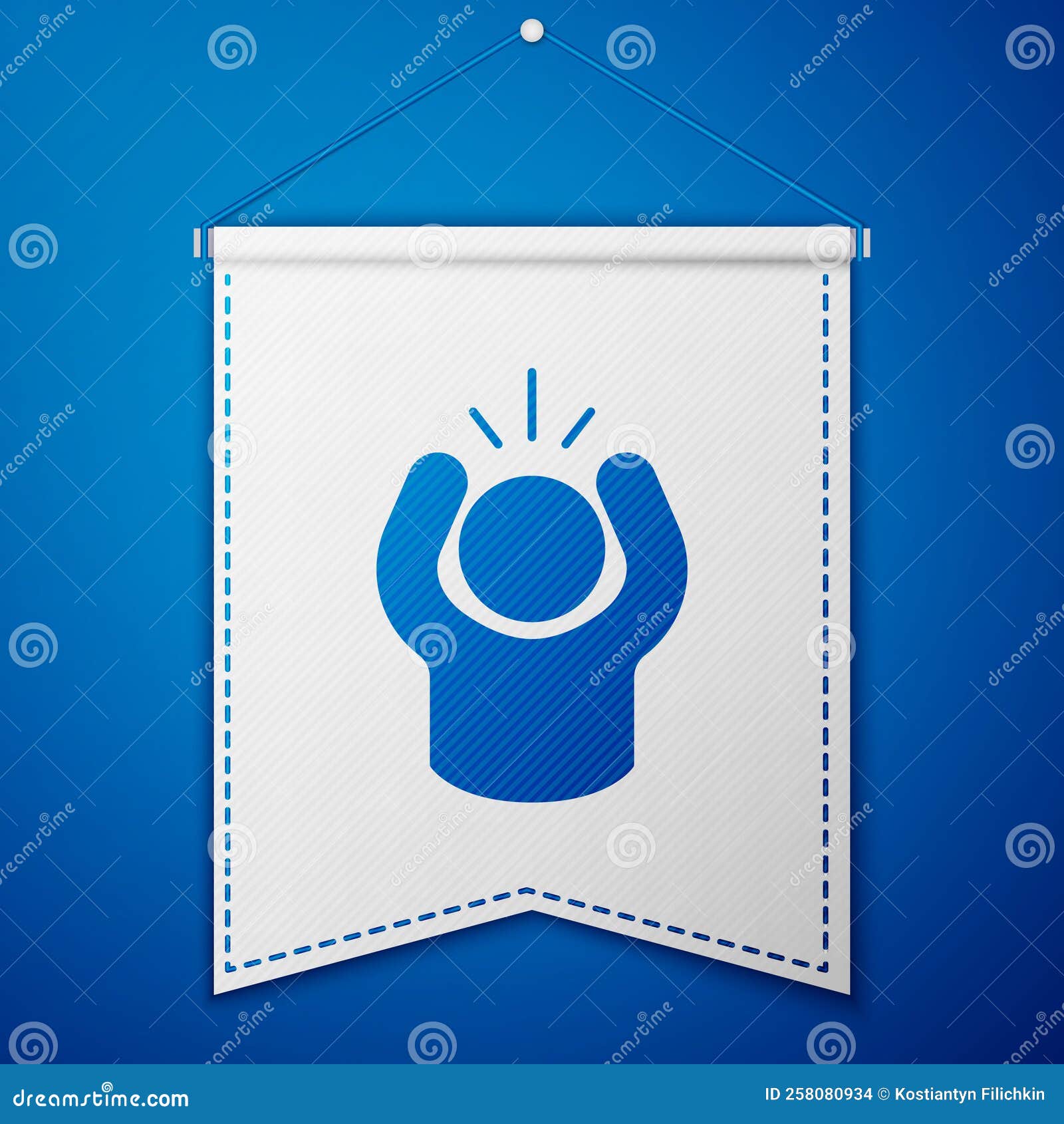 Blue Anger Icon Isolated on Blue Background. Anger, Rage, Screaming ...