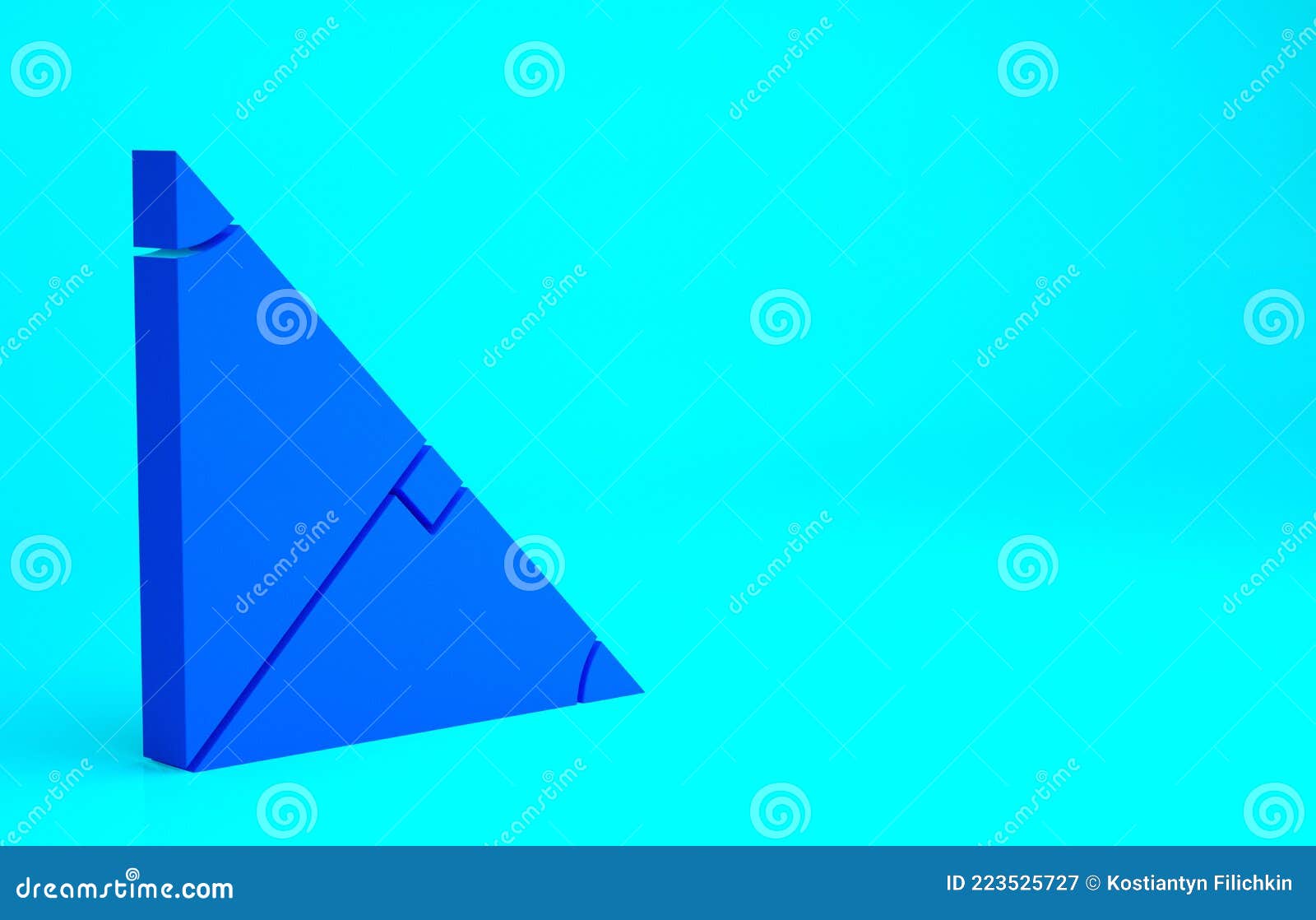 Blue Angle Bisector of a Triangle Icon Isolated on Blue Background ...
