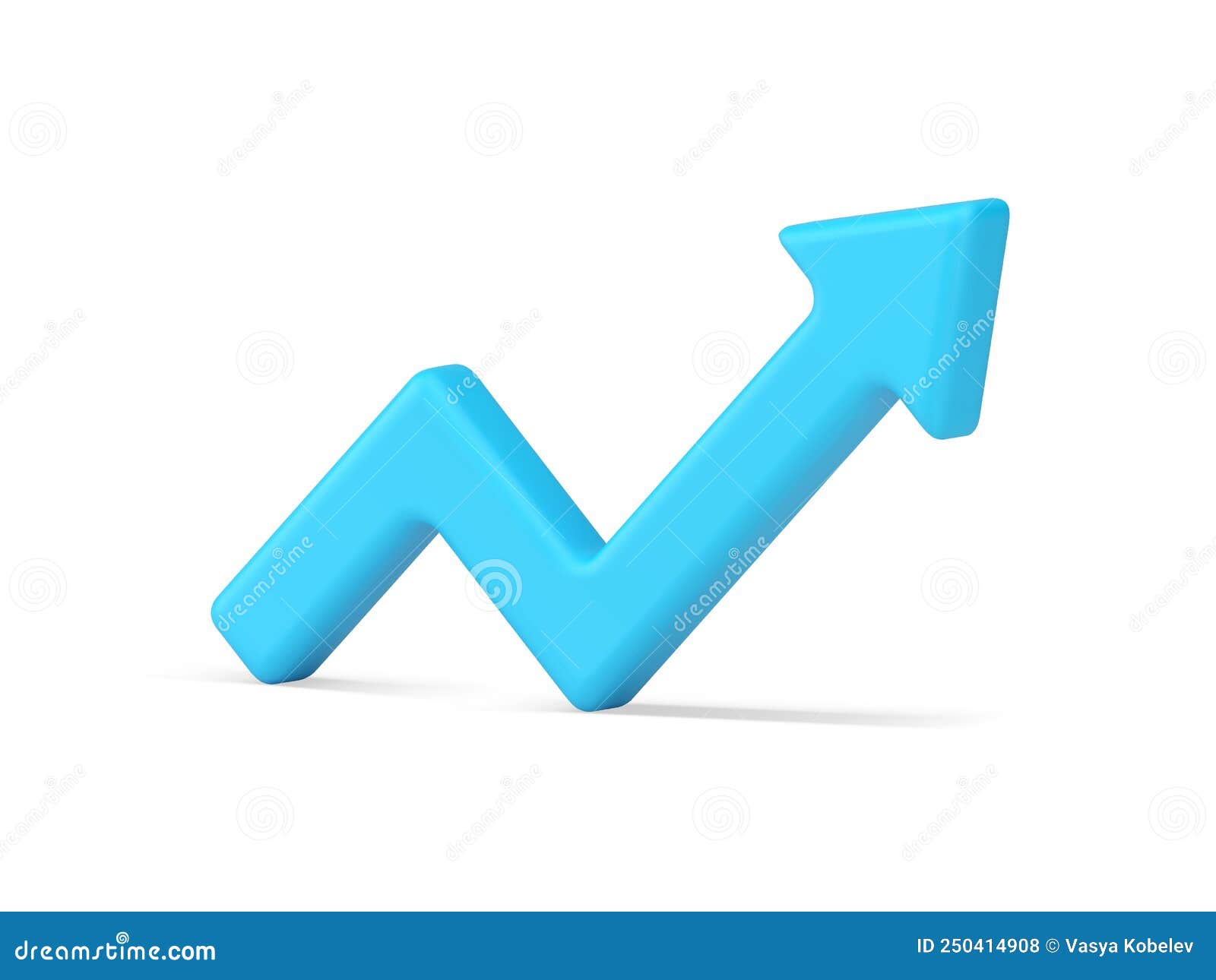 Blue Angled Arrow Top Pointing Realistic 3d Icon Vector Up Pointer ...