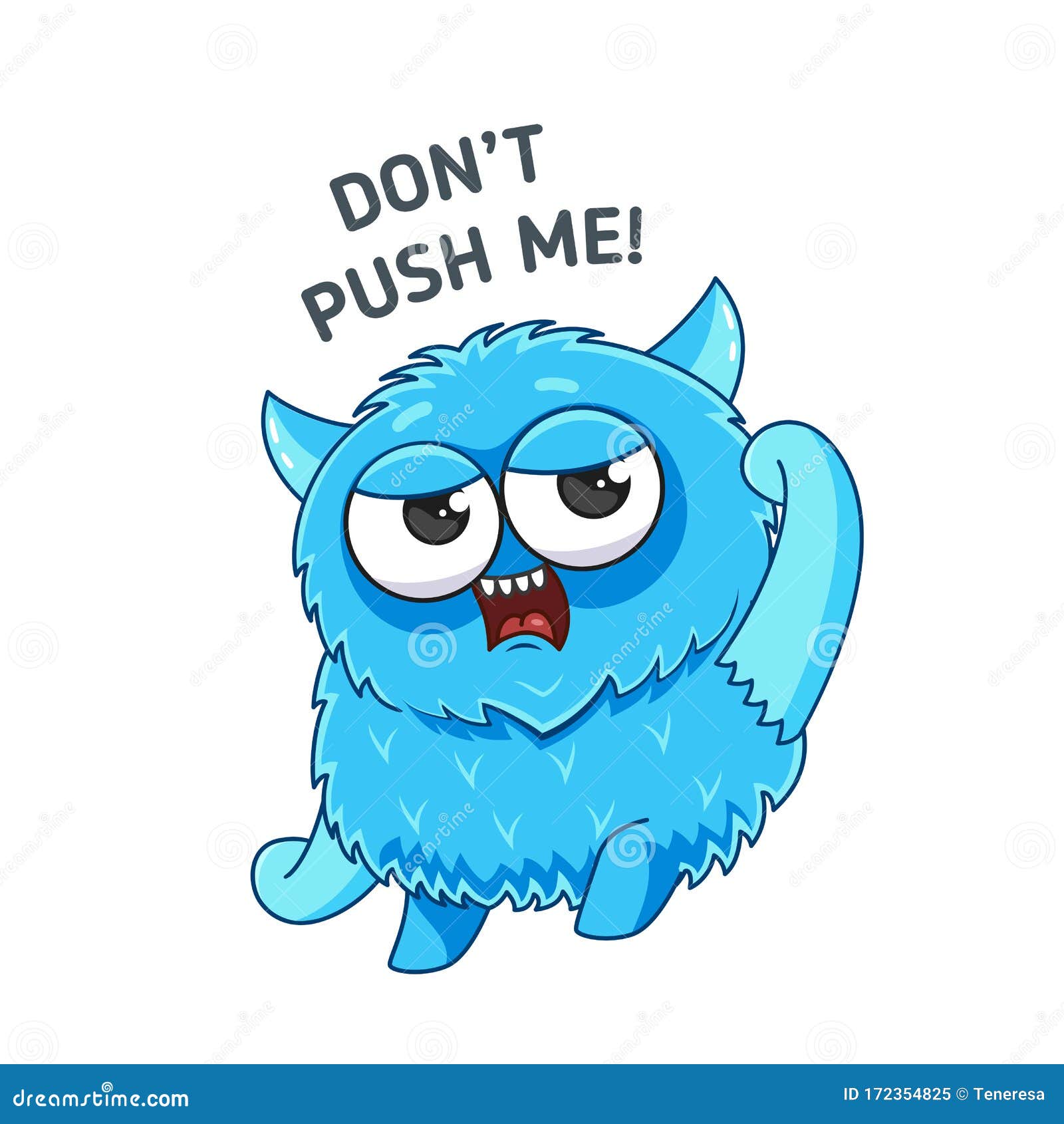 Blue Angry Monster Vector Sticker Stock Vector - Illustration of beast ...