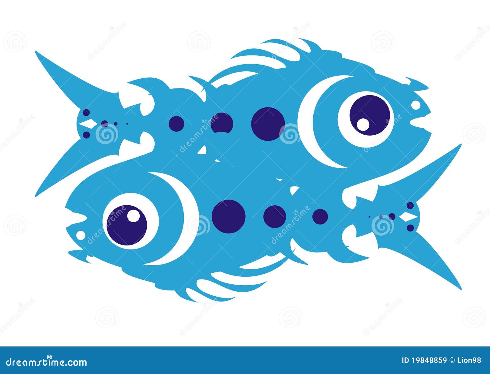 Blue animation fishes stock vector. Illustration of circle - 19848859