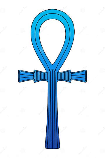 Blue Ankh Sign, Cross with Handle, Ancient Egyptian Hieroglyphic Symbol ...