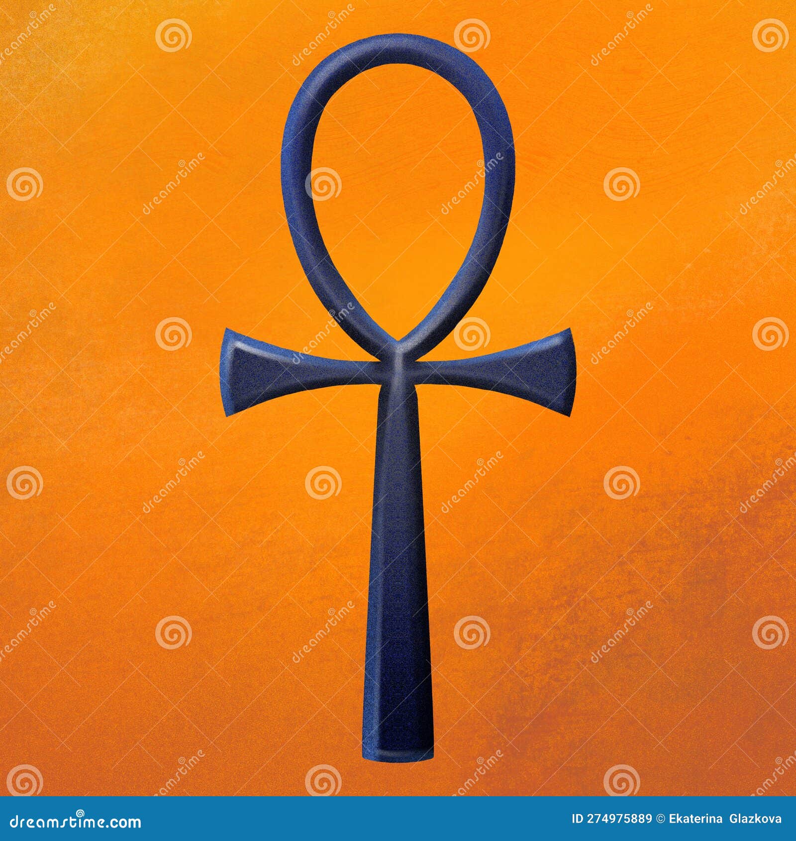 A Blue Ankh Symbol in the Style of Digital Airbrushing. Stock ...