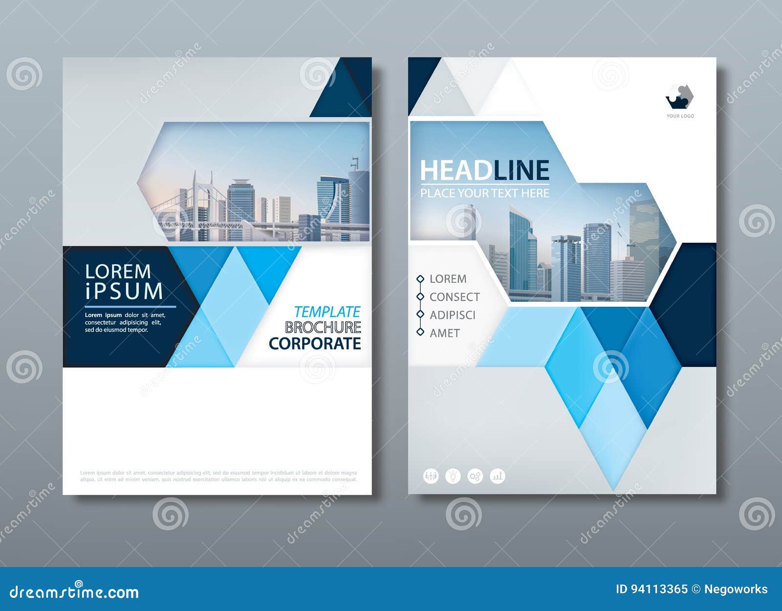 Blue Annual Report Brochure Flyer Design Template, Leaflet Presentation ...