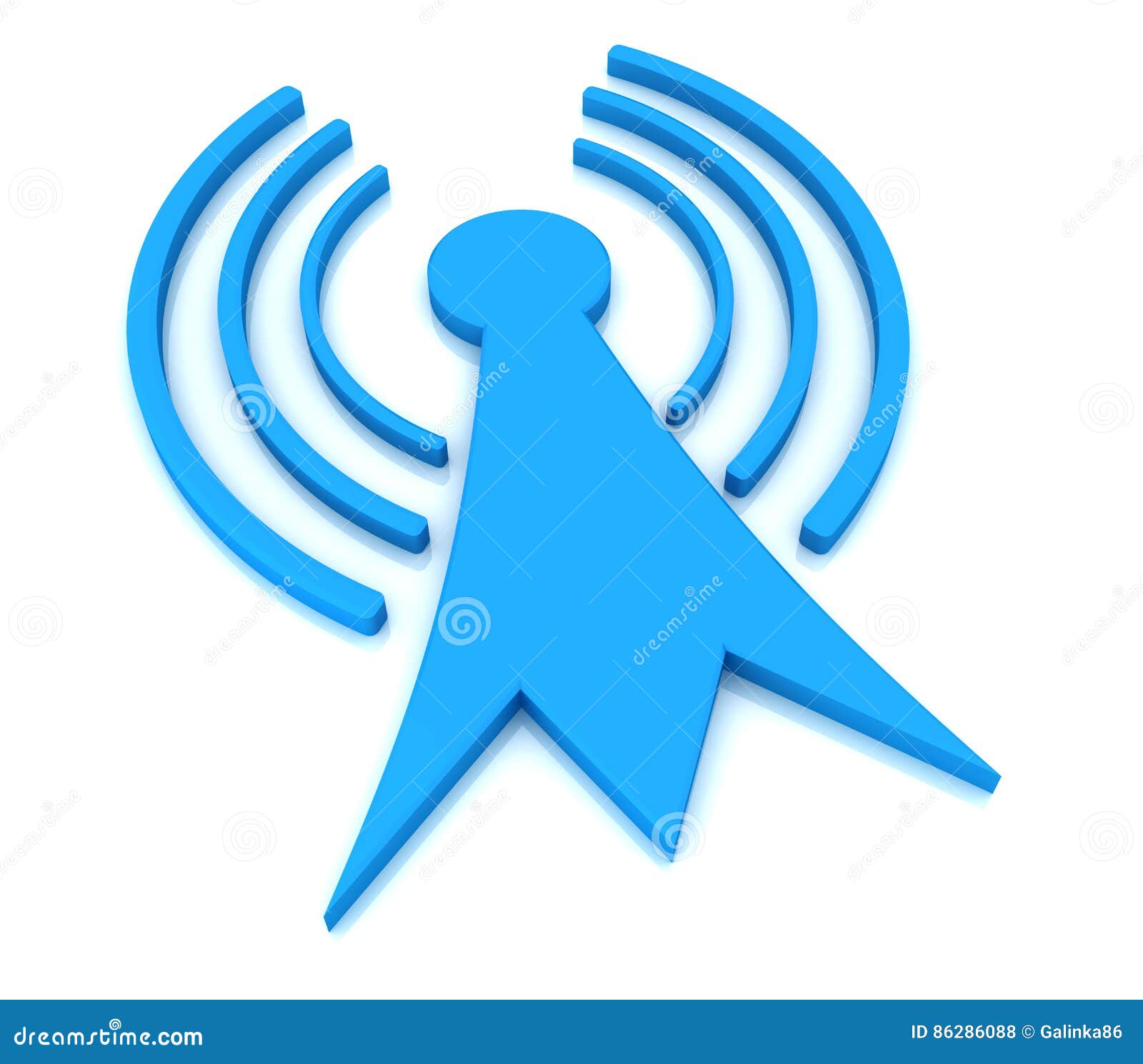 Blue antenna tower 3d stock illustration. Illustration of blue - 86286088