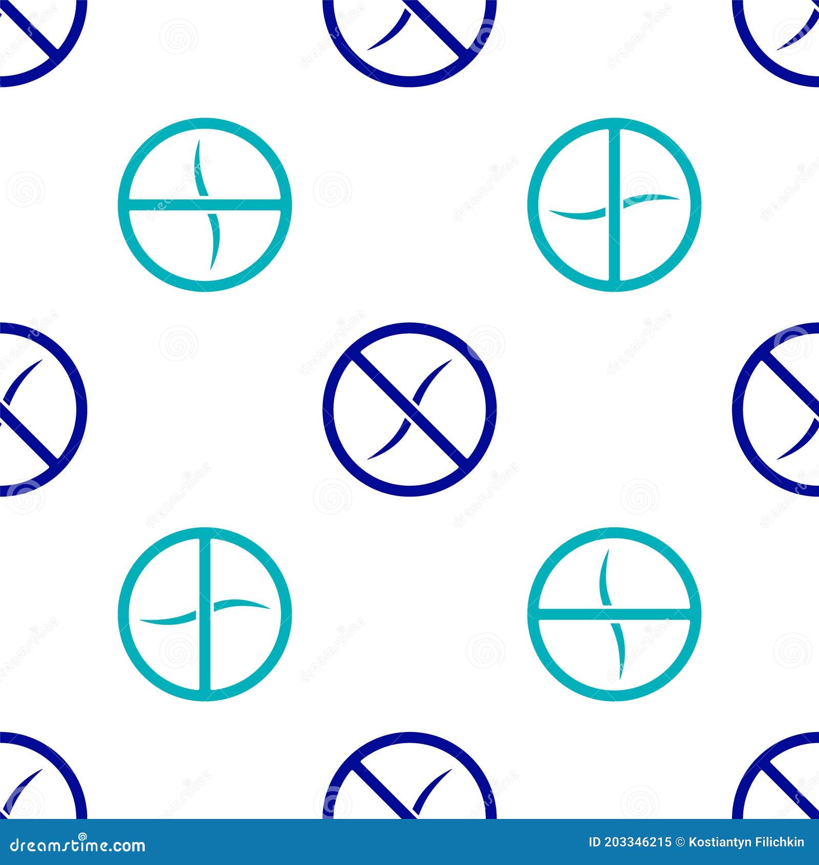 Blue Anti Worms Parasite Icon Isolated Seamless Pattern on White ...