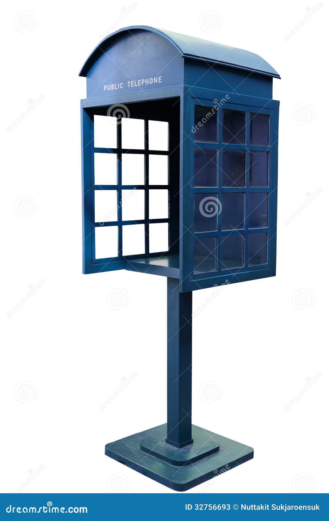 Blue Antique phone booth stock image. Image of call, street - 32756693