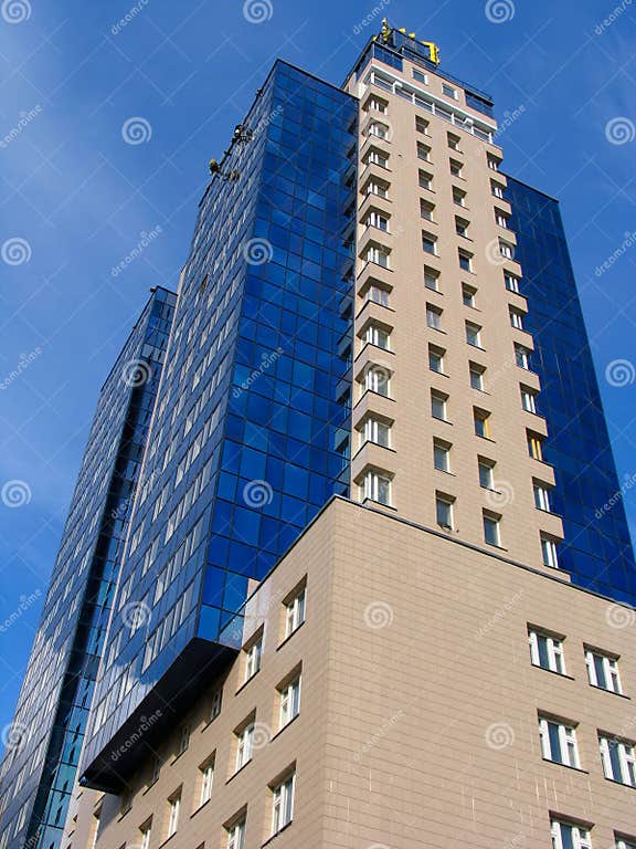 Blue apartment building stock image. Image of modern, russian - 400503