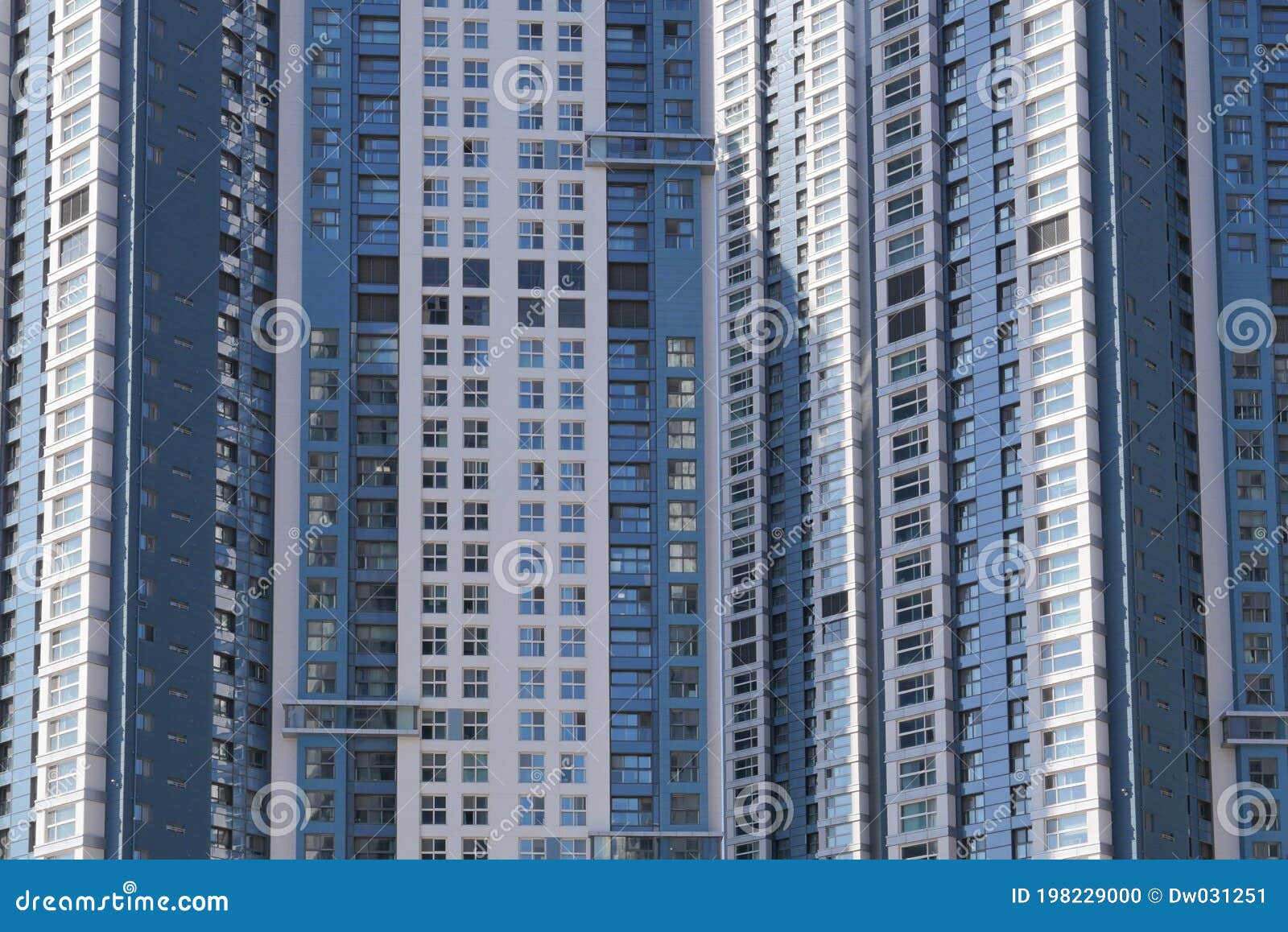 Blue Apartment Building Front View Stock Photo - Image of front ...