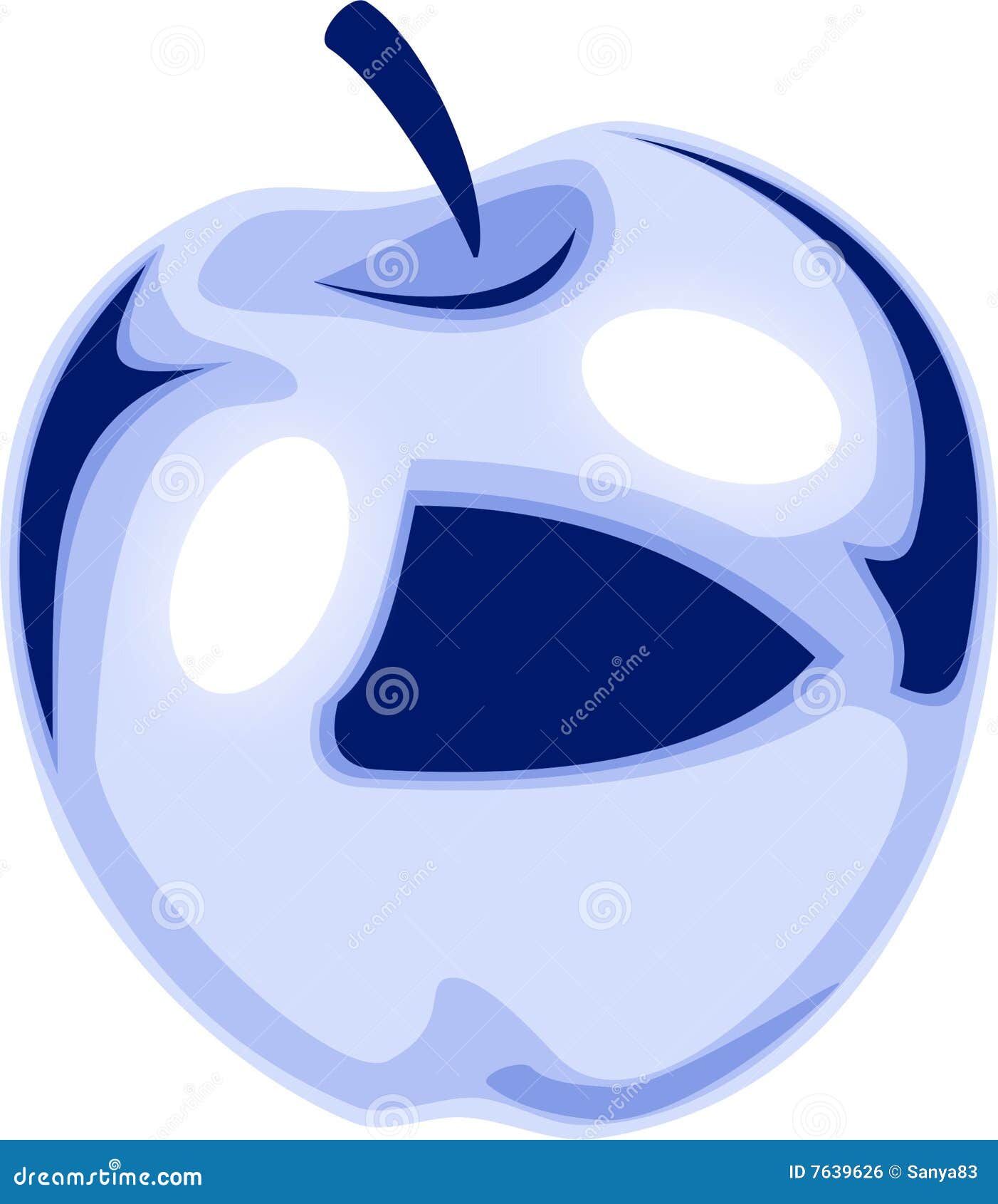 Blue apple stock vector. Illustration of single, color - 7639626