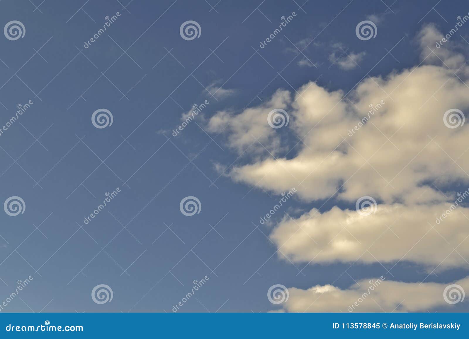 Blue April Sky with Light White Clouds Stock Image - Image of fluffy ...