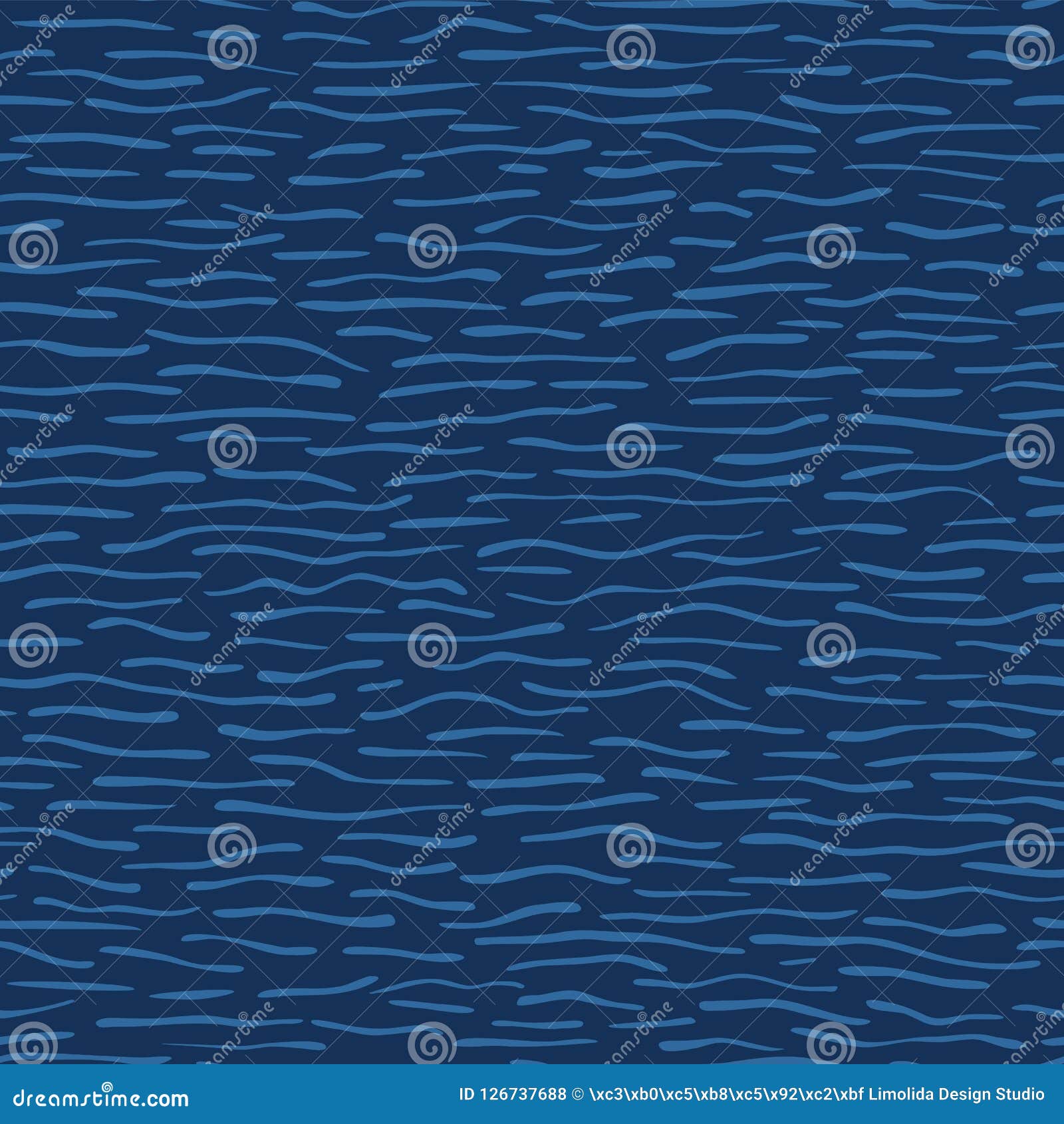 Blue Aqua Water Waves Vector Pattern Seamless Background Stock Vector ...
