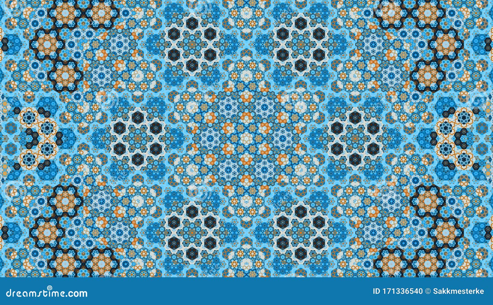 Blue Arabesque Abstract Background Stock Illustration - Illustration of ...